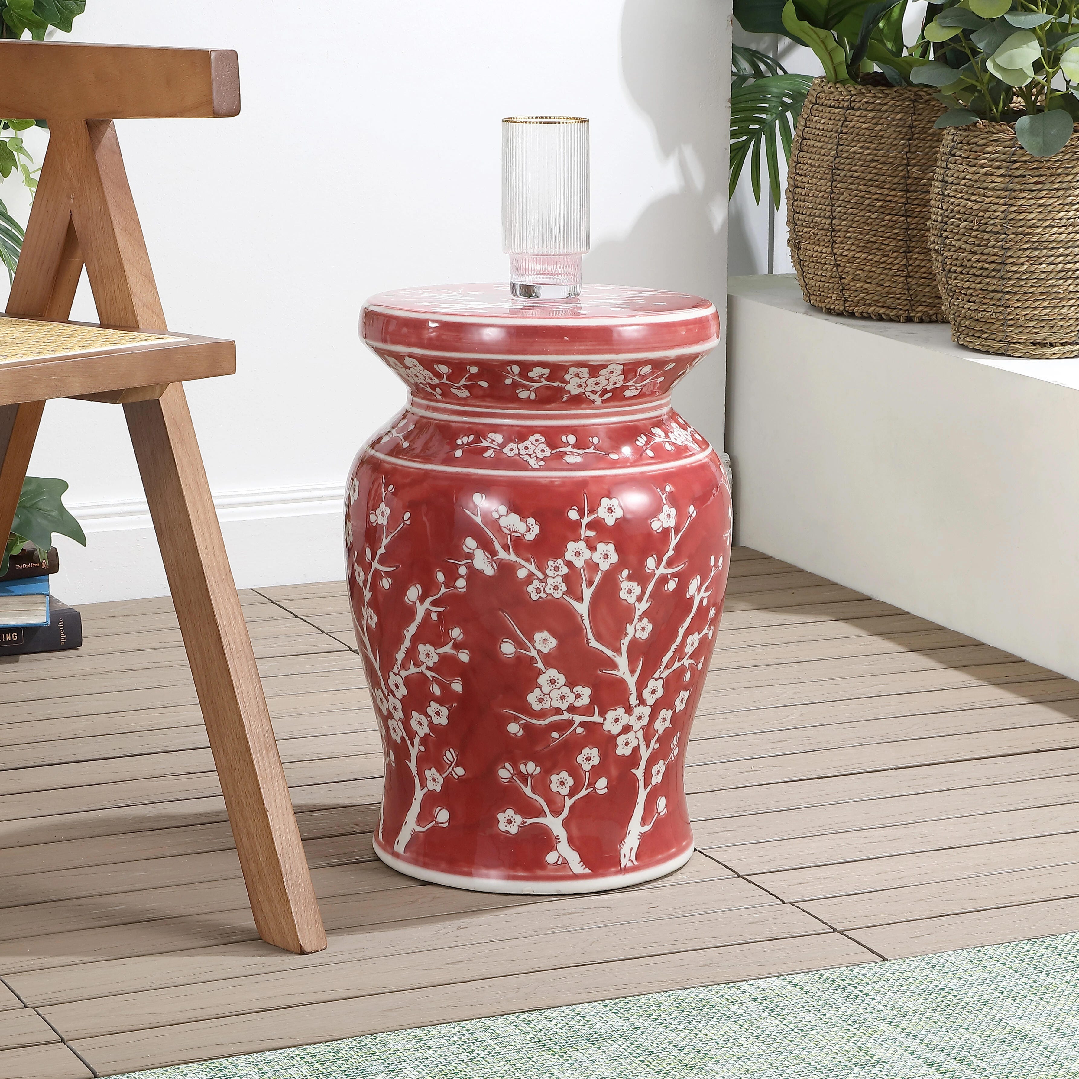 Click here for Jonathan Y Cherry Blossom Outdoor Garden Stool  Re... prices