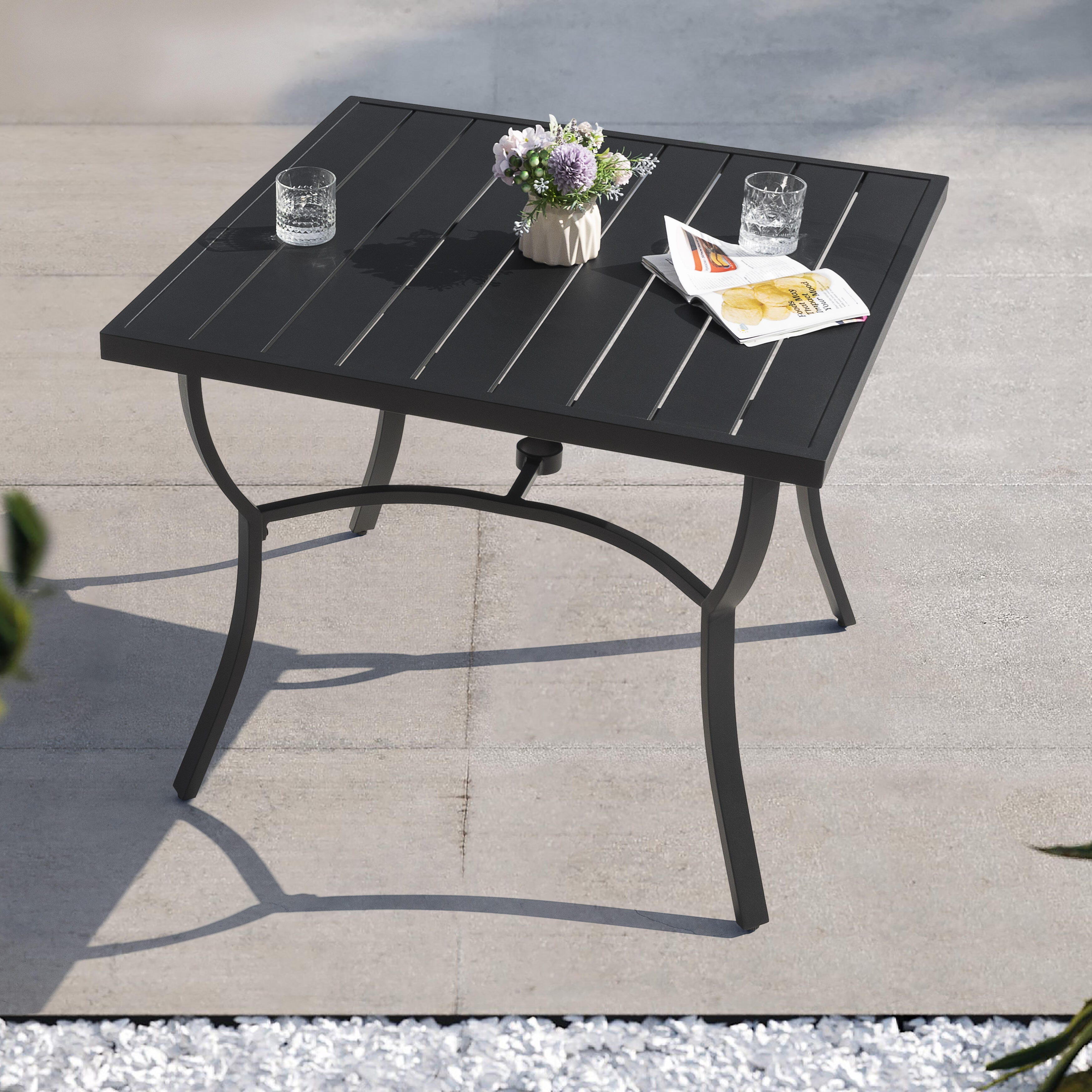 Click here for Nuu Garden Outdoor Square Dining Table  Black prices