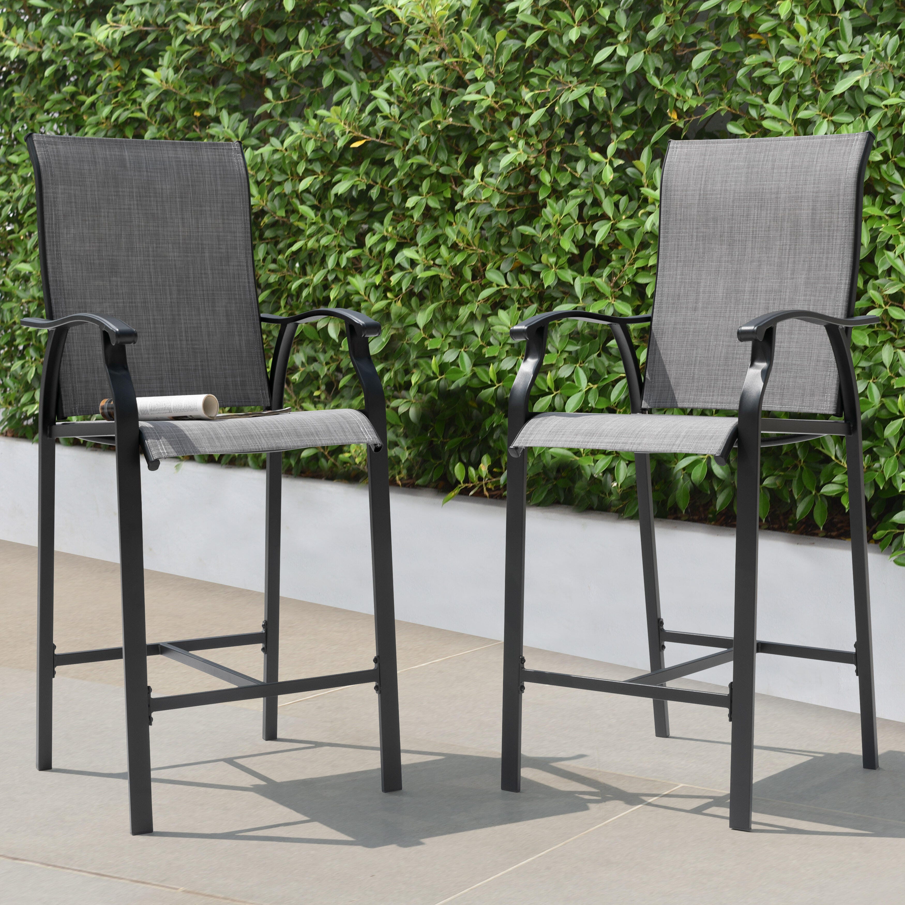 Click here for Nuu Garden Outdoor Bar Stools (Set of 2)  Gray prices