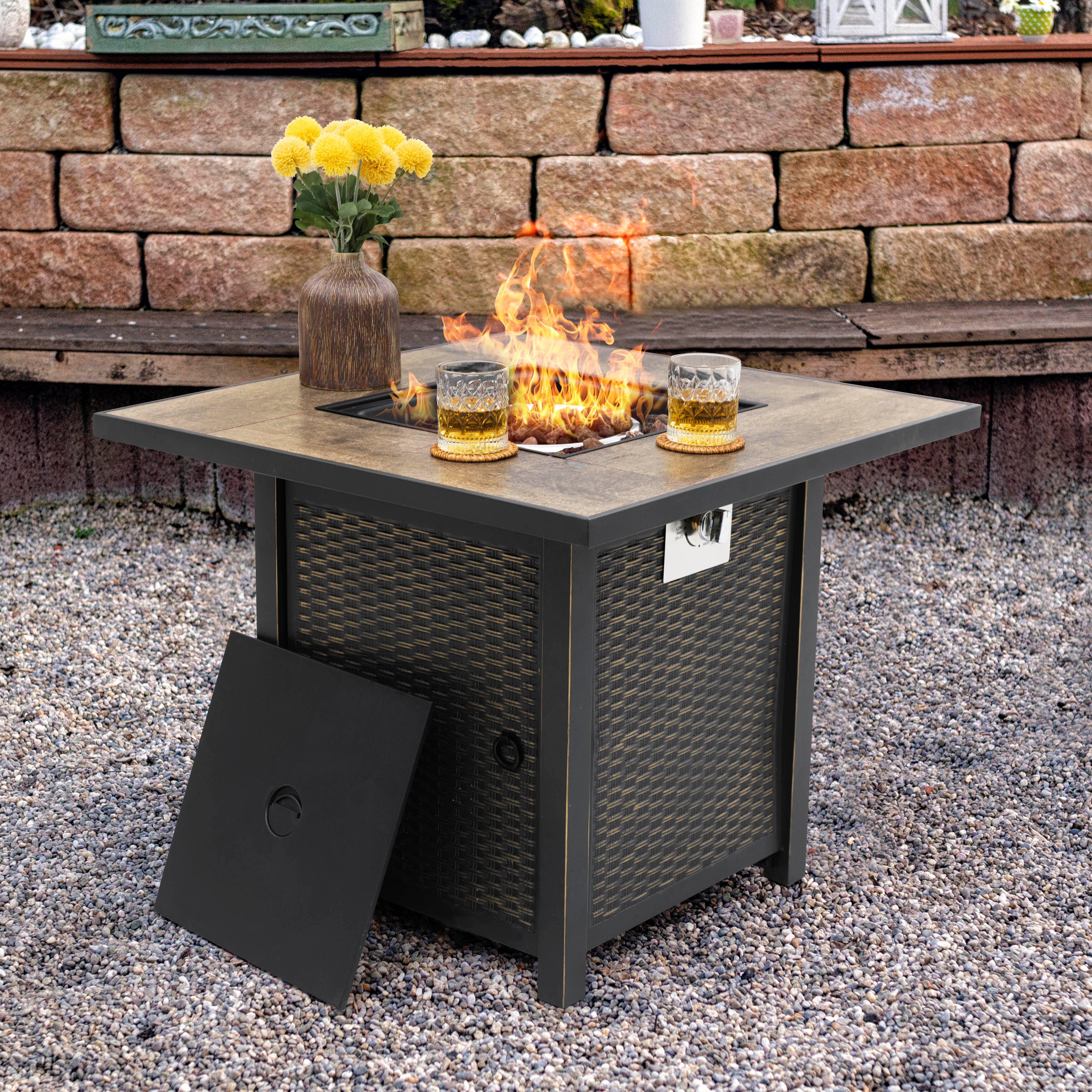 Click here for Nuu Garden Outdoor Fire Pit Table  Brown prices
