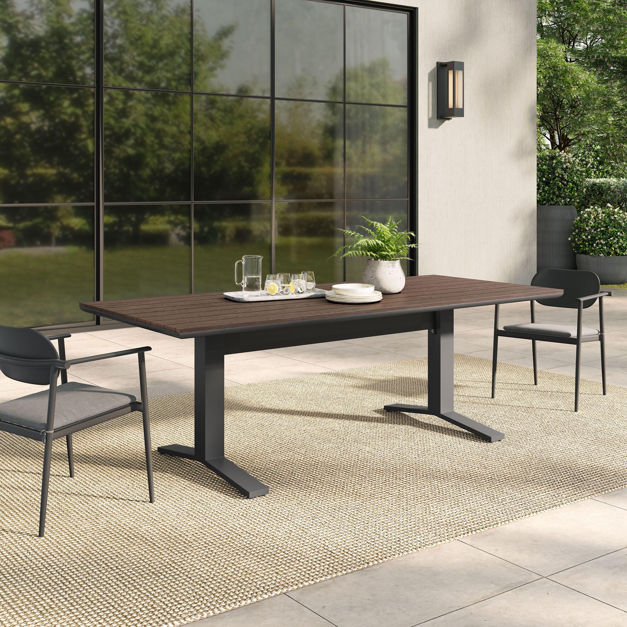 Click here for Modway Gavelston Outdoor Dining Table  Gray/Charco... prices
