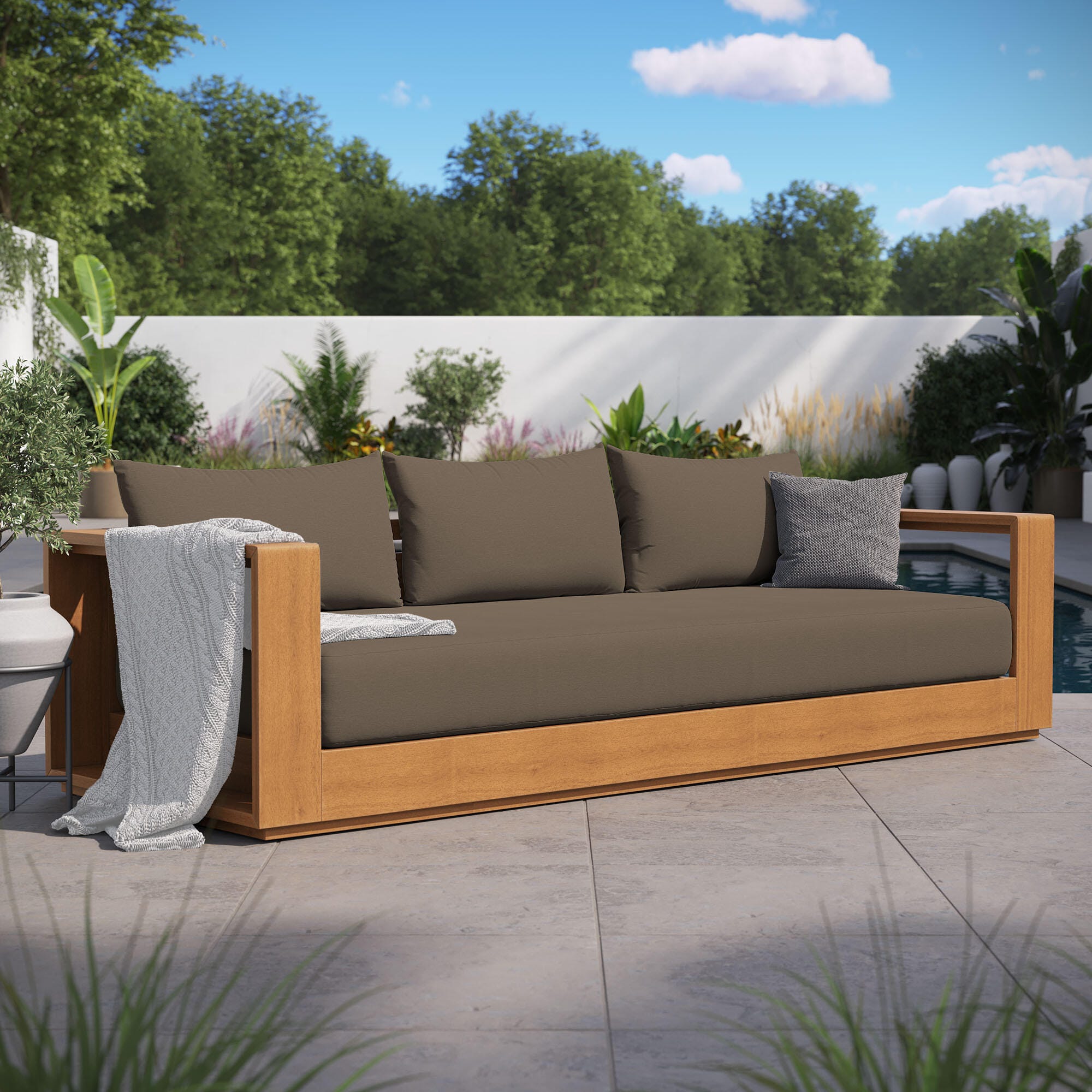 Click here for Modway Tahoe Outdoor Sofa  Natural/Cocoa prices