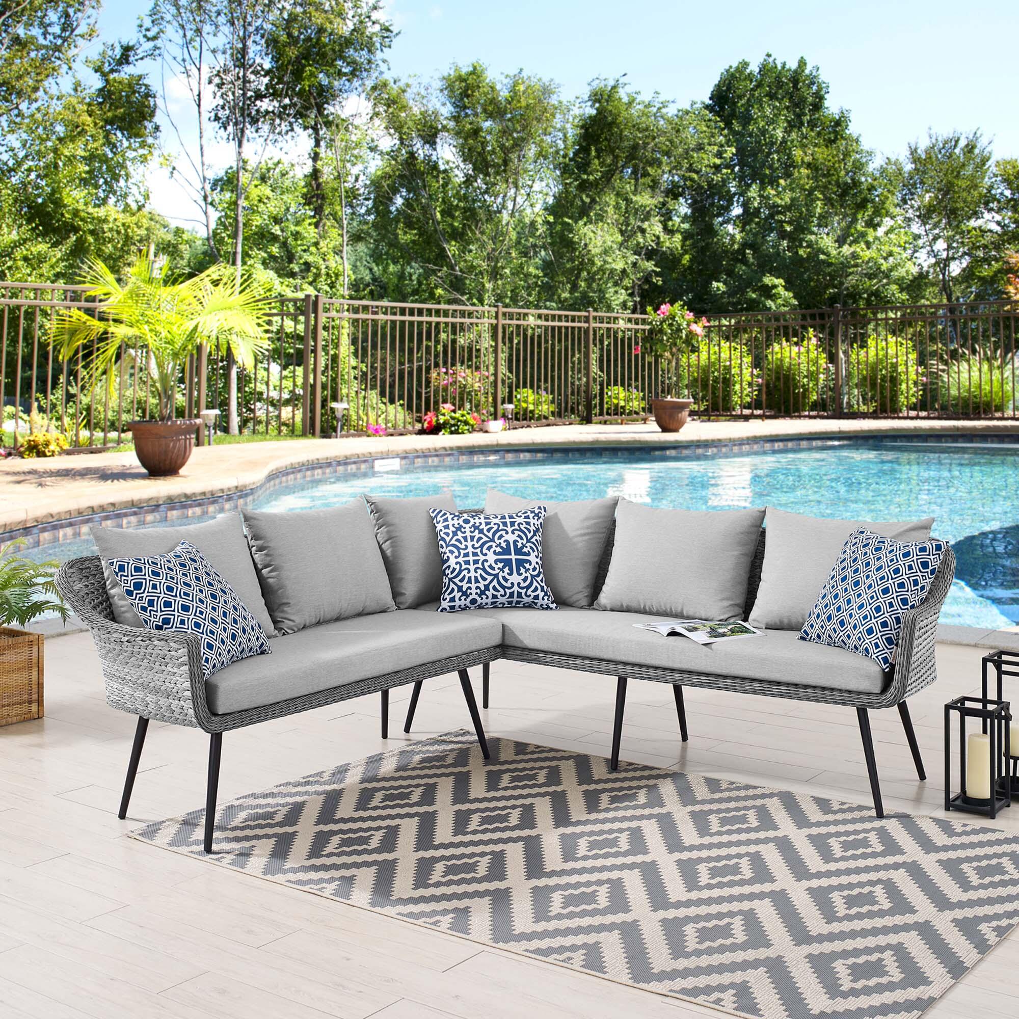 Click here for Modway Endeavor 2-Piece Outdoor Sectional  Gray prices