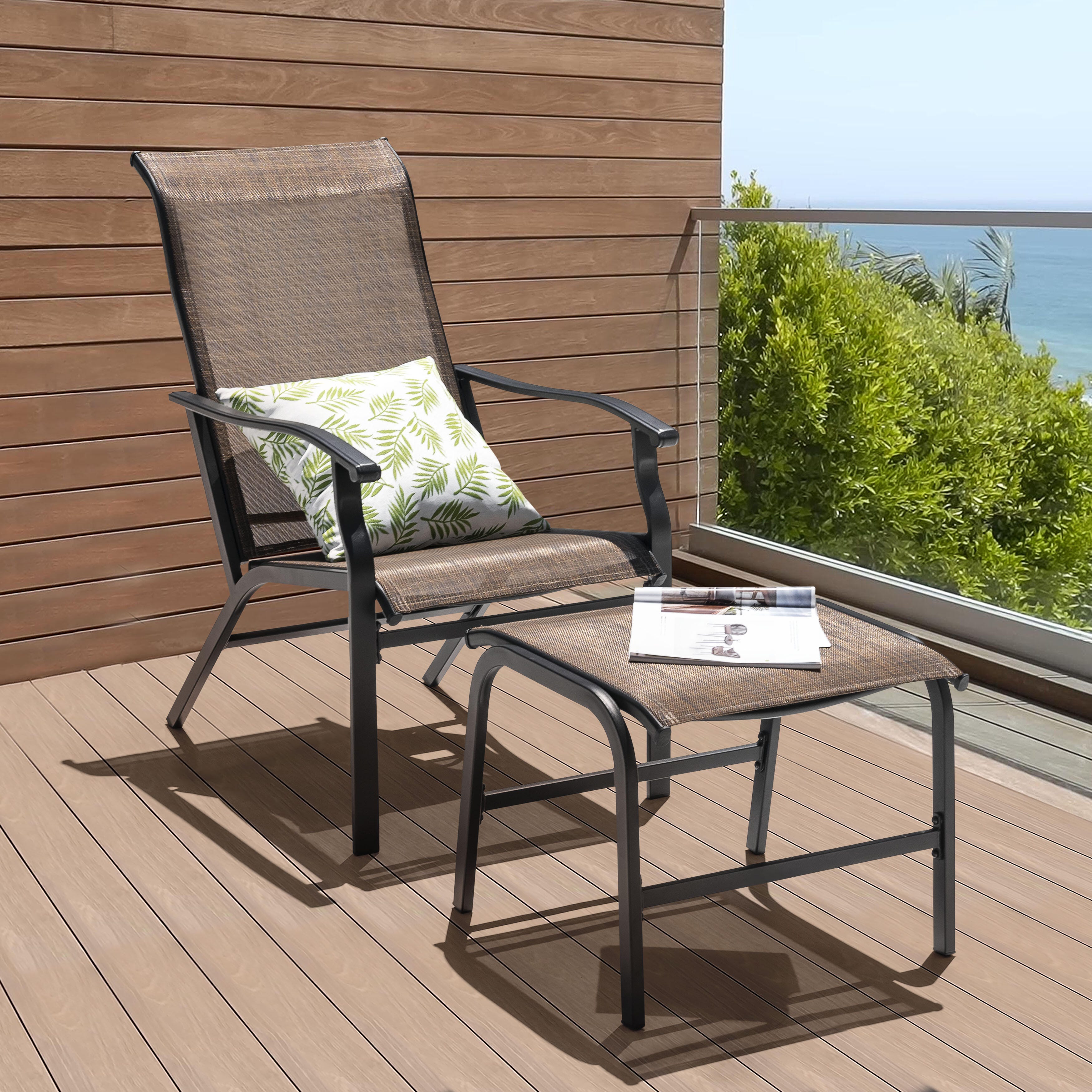 Click here for Nuu Garden Outdoor Lounge Chair With Ottoman  Brow... prices