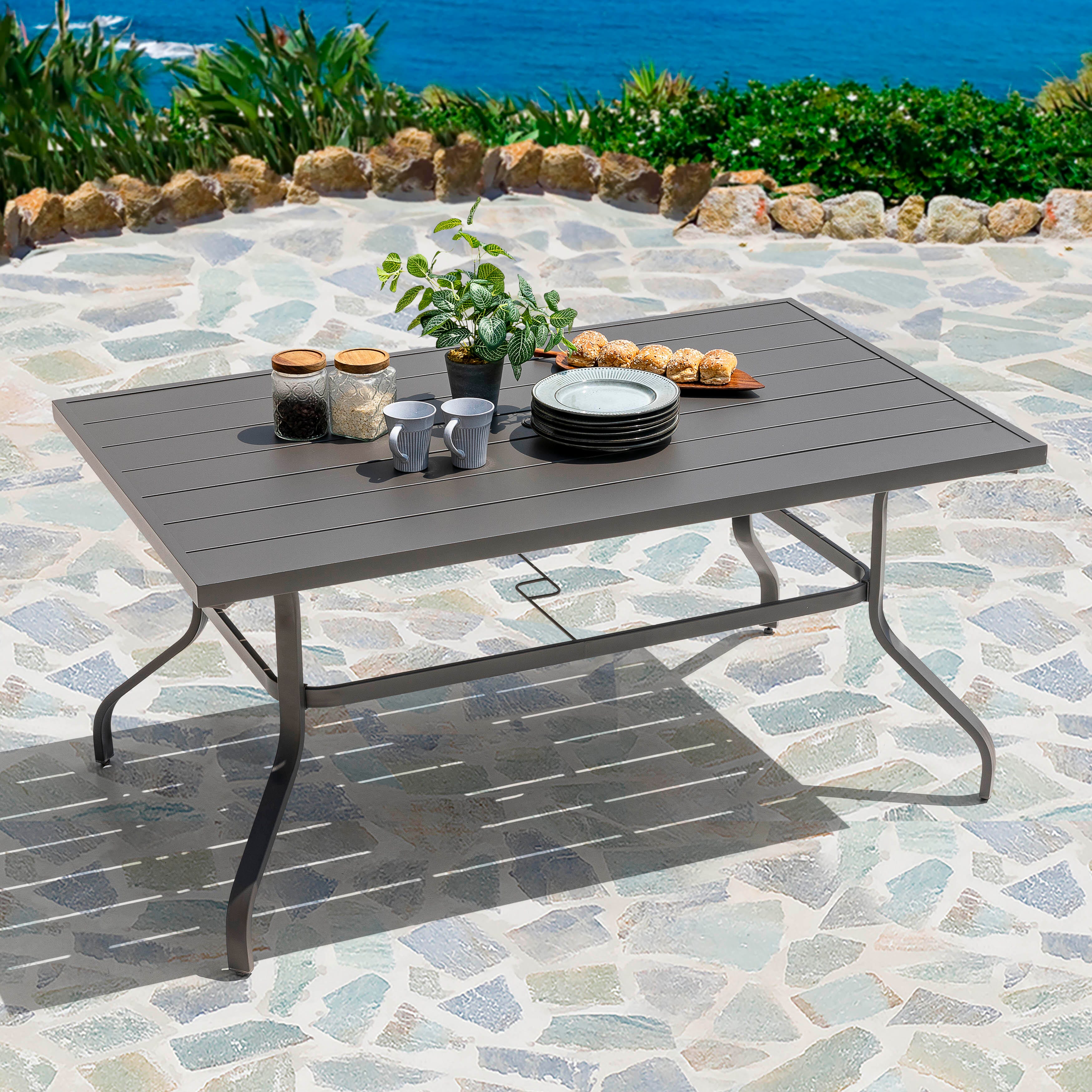 Click here for Nuu Garden Outdoor Dining Table With Umbrella Hole... prices