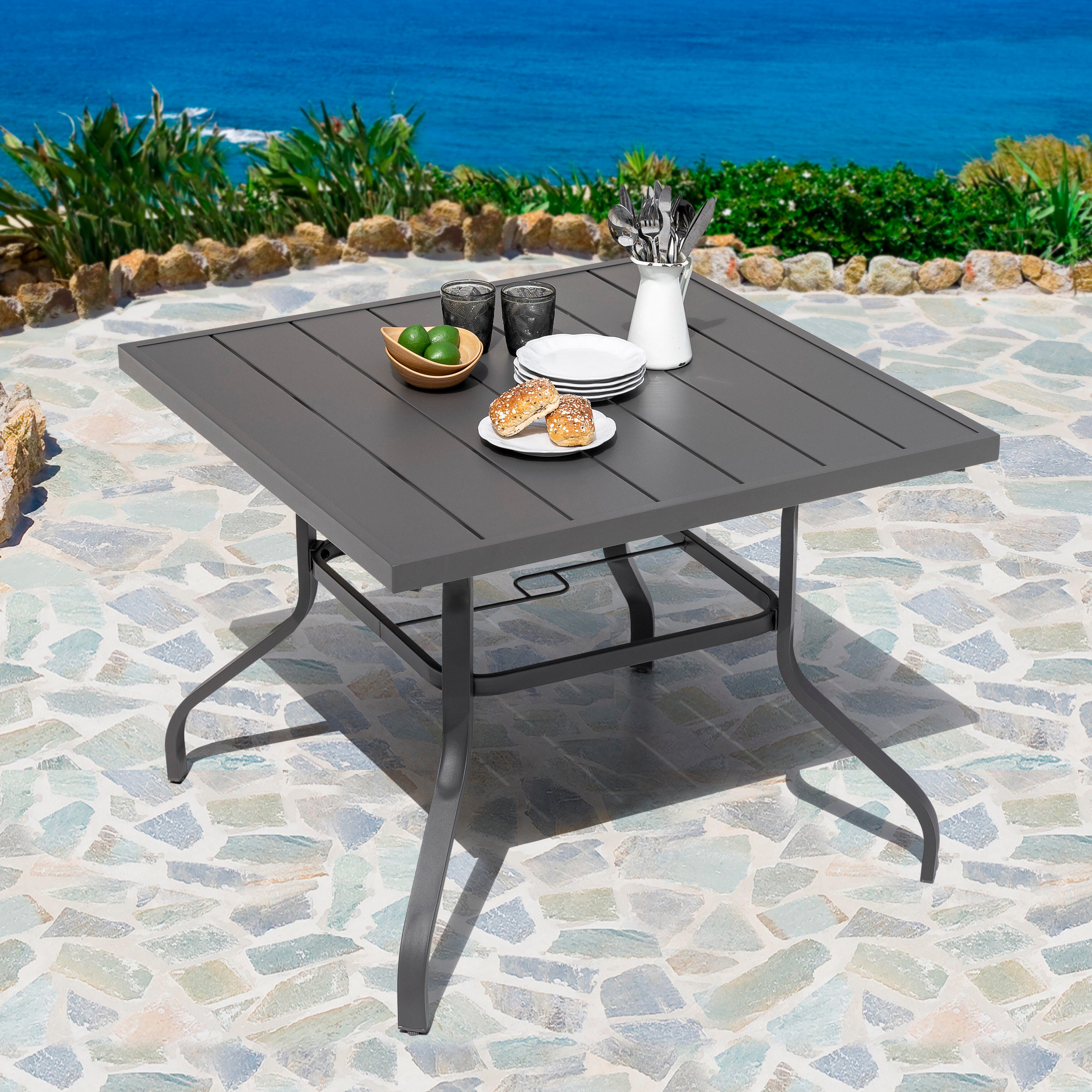 Click here for Nuu Garden Square Outdoor Dining Table  Gray prices