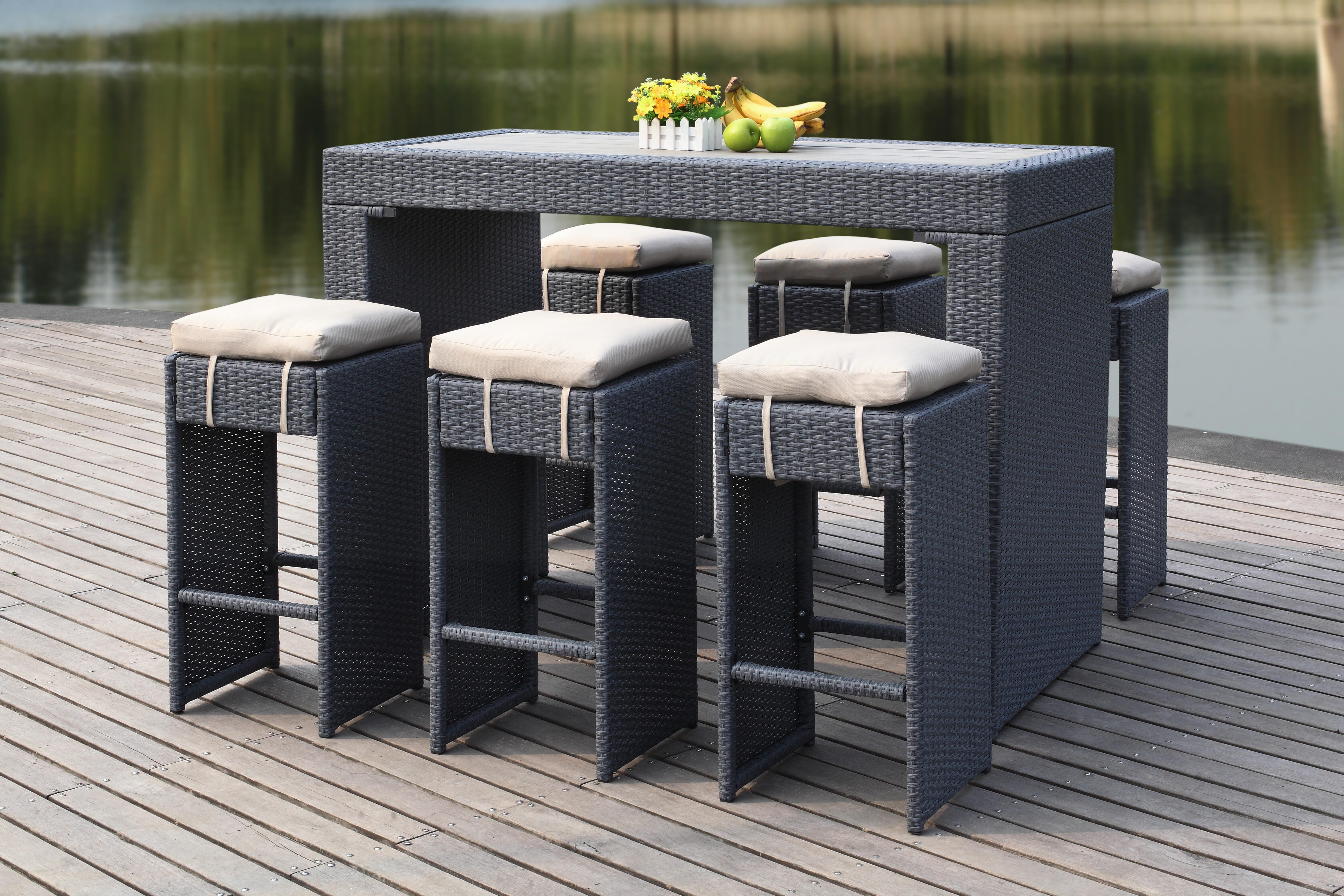 Click here for Safavieh Sanders Outdoor Bar Table and 6 Bar Stool... prices