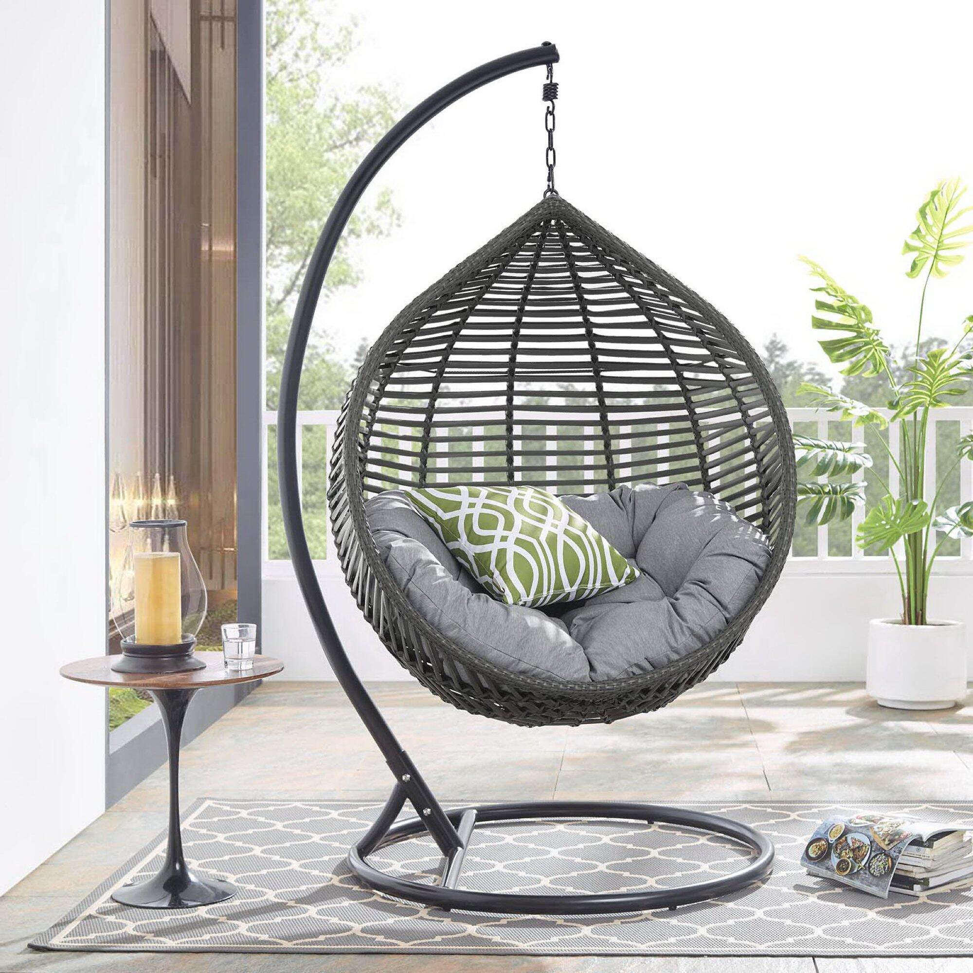Click here for Modway Garner Outdoor Hanging Egg Chair  Gray/Gray prices