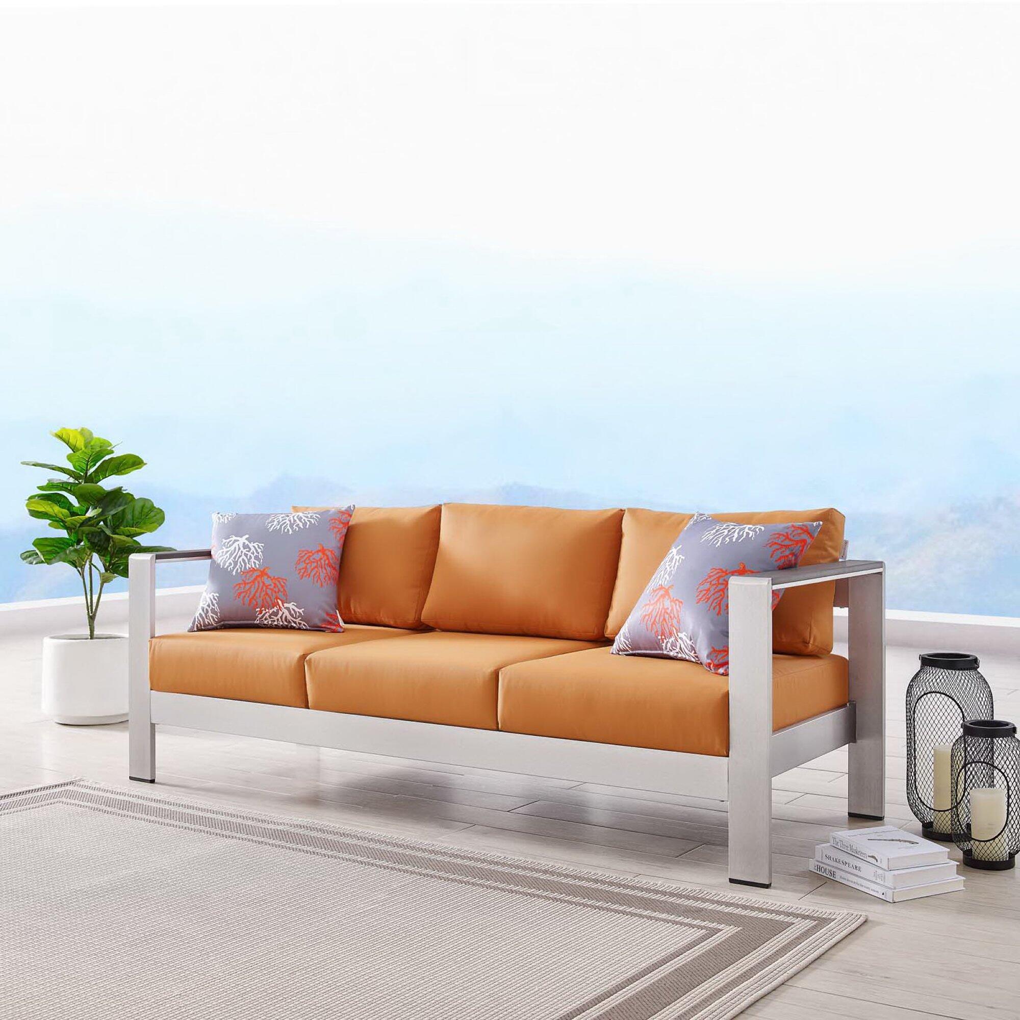 Click here for Modway Shore Outdoor Sofa  Silver/Orange prices
