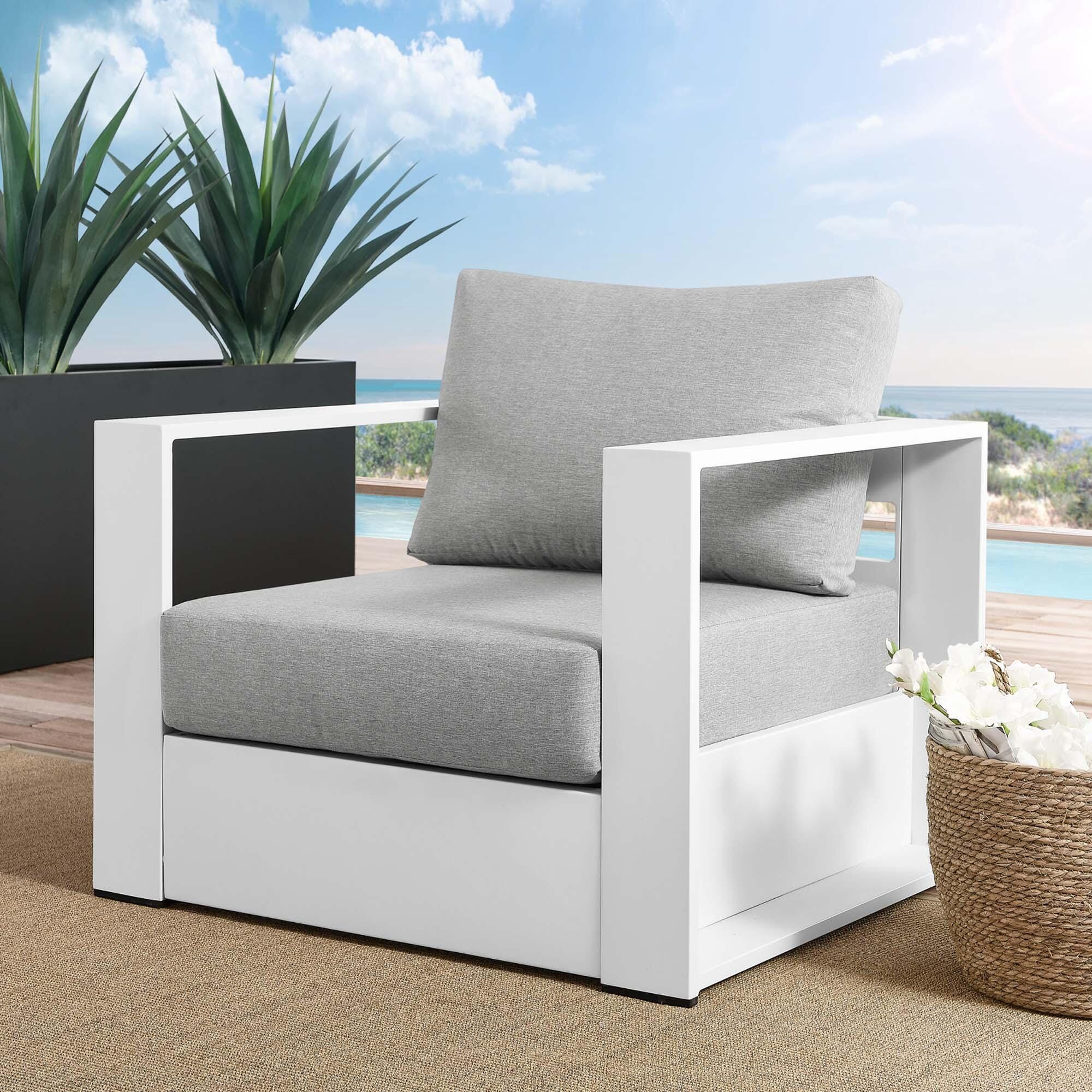 Click here for Modway Tahoe Outdoor Armchair  White/Gray prices