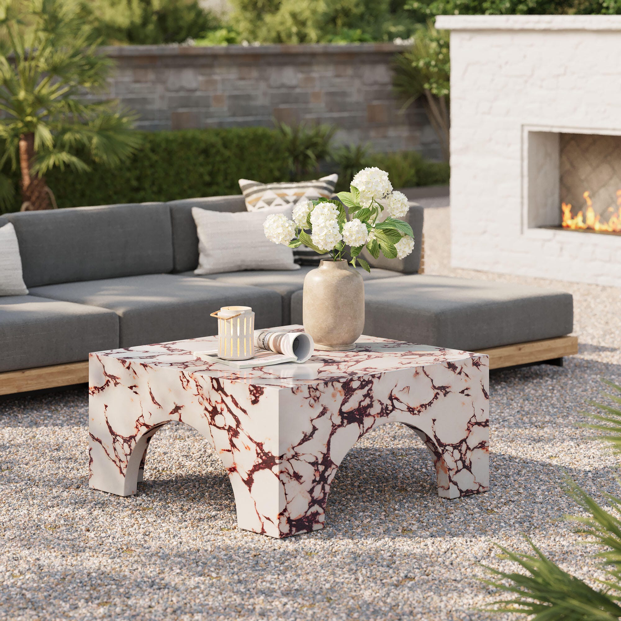 Click here for Modway Valen Outdoor Coffee Table  Red prices