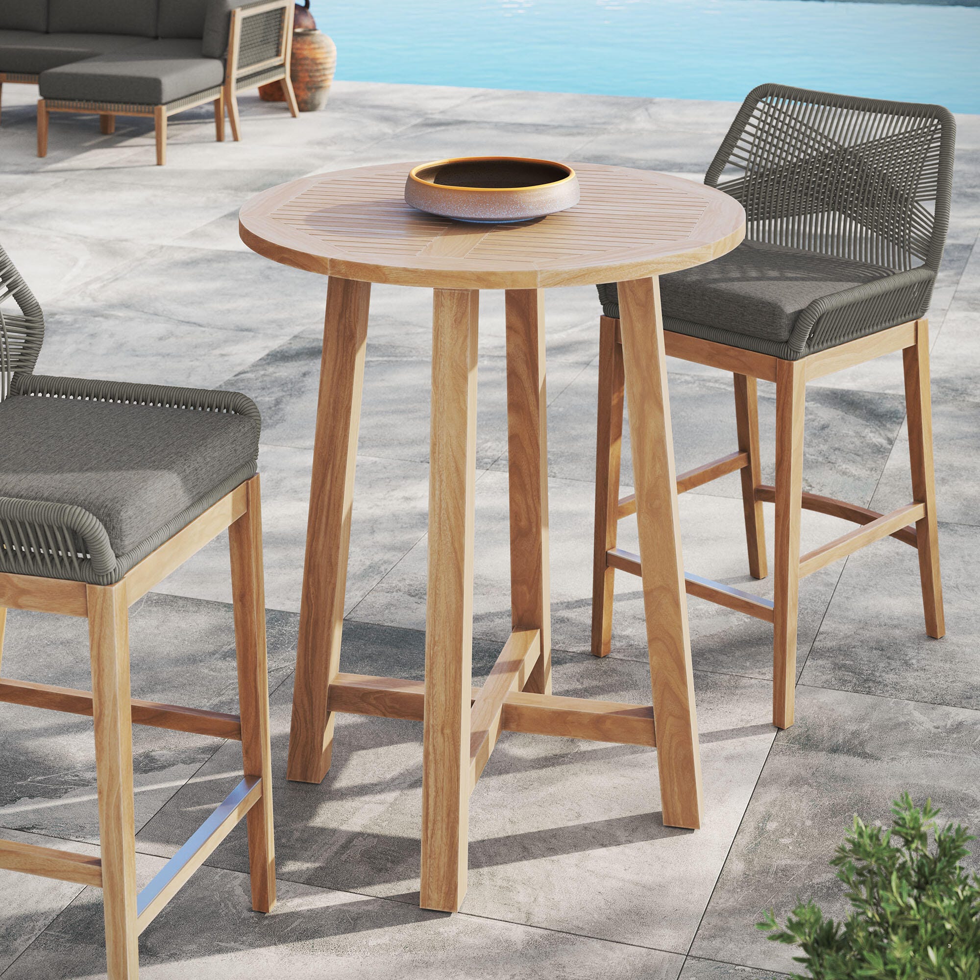 Click here for Modway Wellspring Outdoor Bar Table  Natural prices