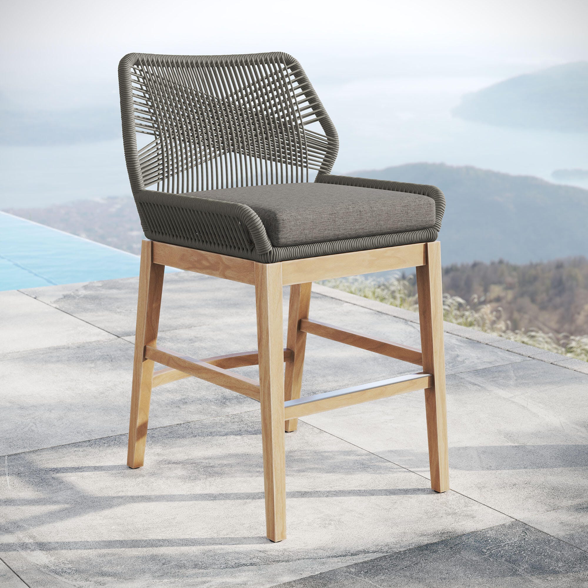 Click here for Modway Wellspring Outdoor Counter Stool  Gray prices