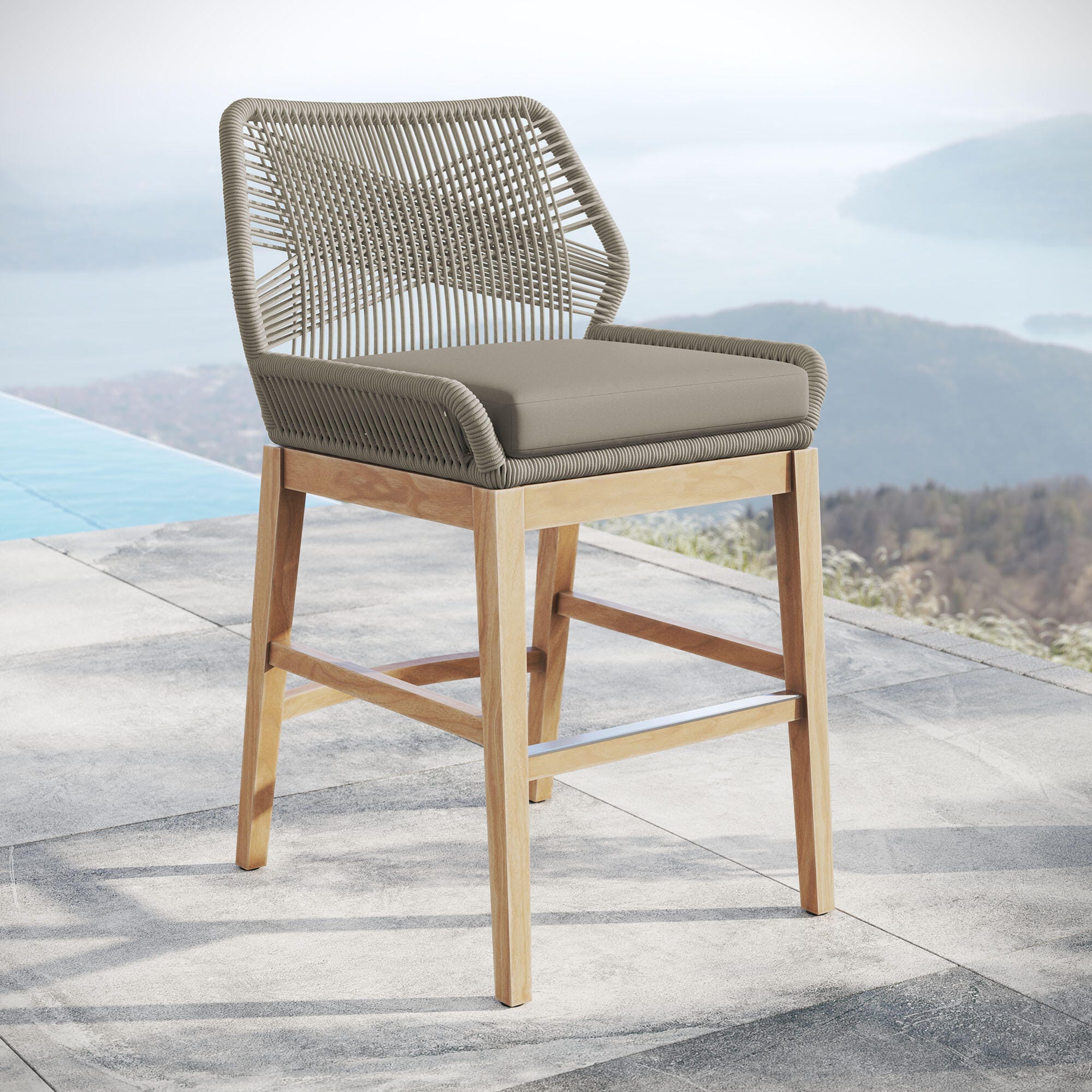 Click here for Modway Wellspring Outdoor Counter Stool  Greige prices