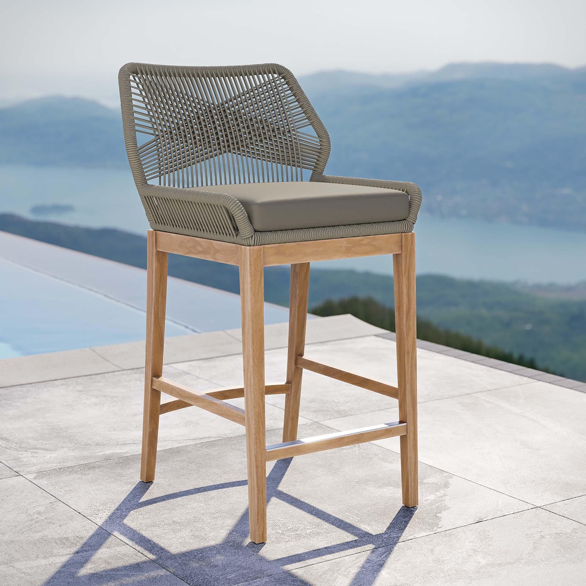 Click here for Modway Wellspring Outdoor Bar Stool  Greige prices