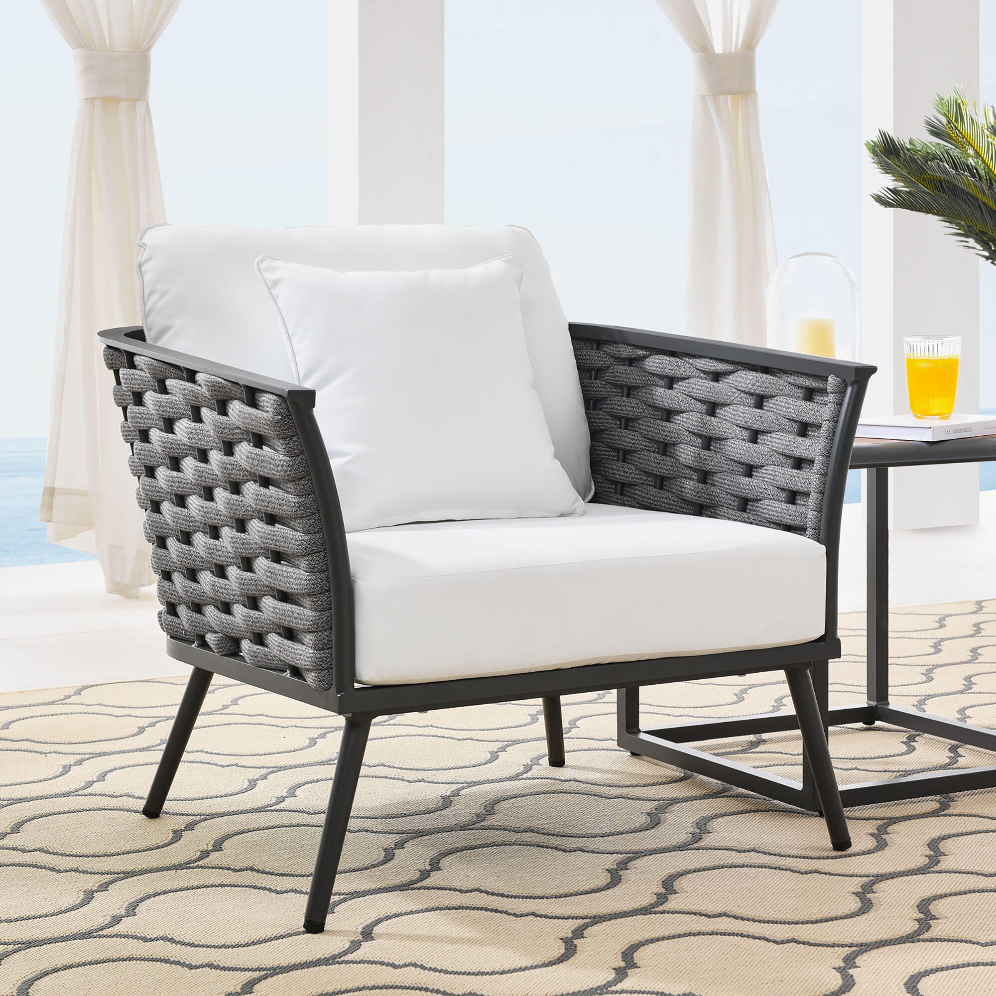 Click here for Modway Stance Outdoor Lounge Chair  Gray/White prices