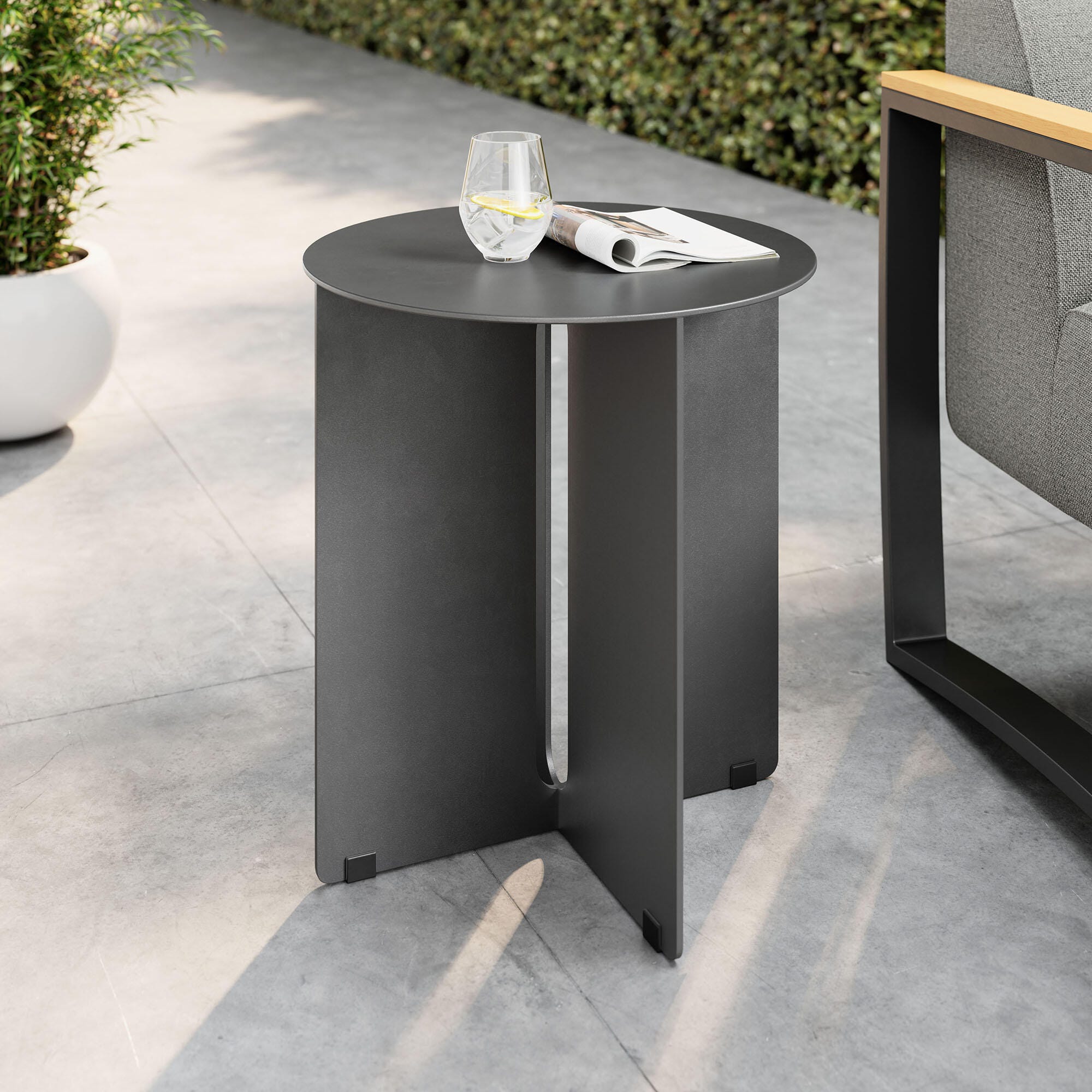 Click here for Modway Tecton Outdoor Side Table  Charcoal prices