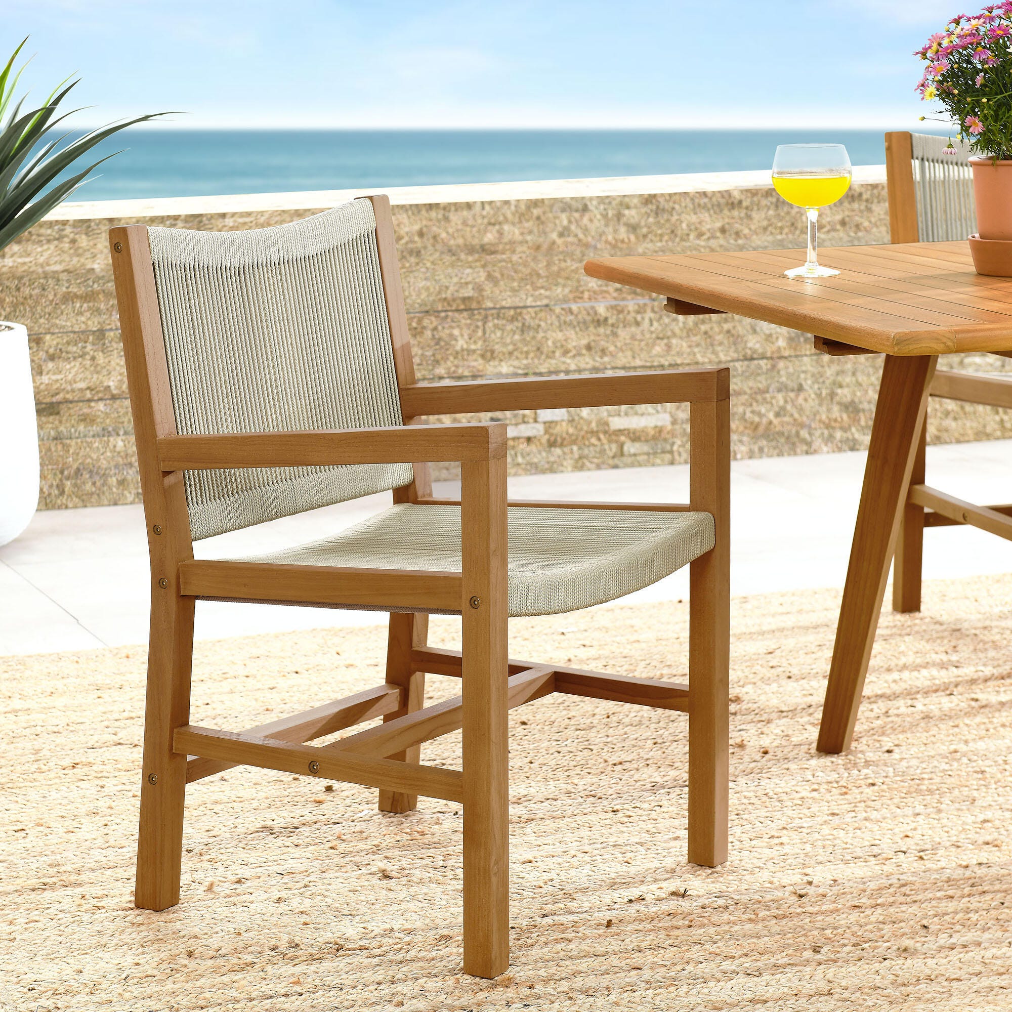 Click here for Modway Vienna Outdoor Rope Dining Armchair (Set of... prices
