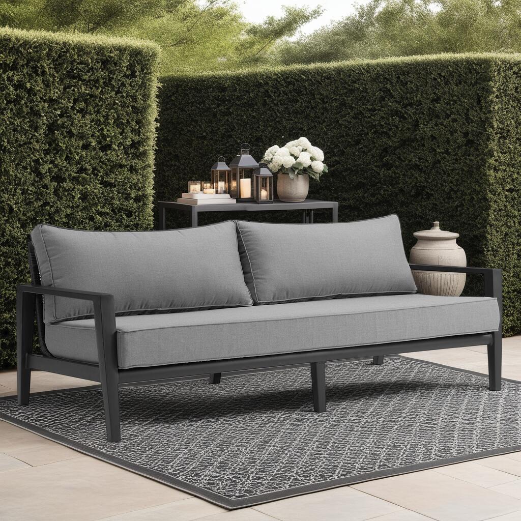 Click here for Armen Living Cayman Outdoor Sofa  Black prices