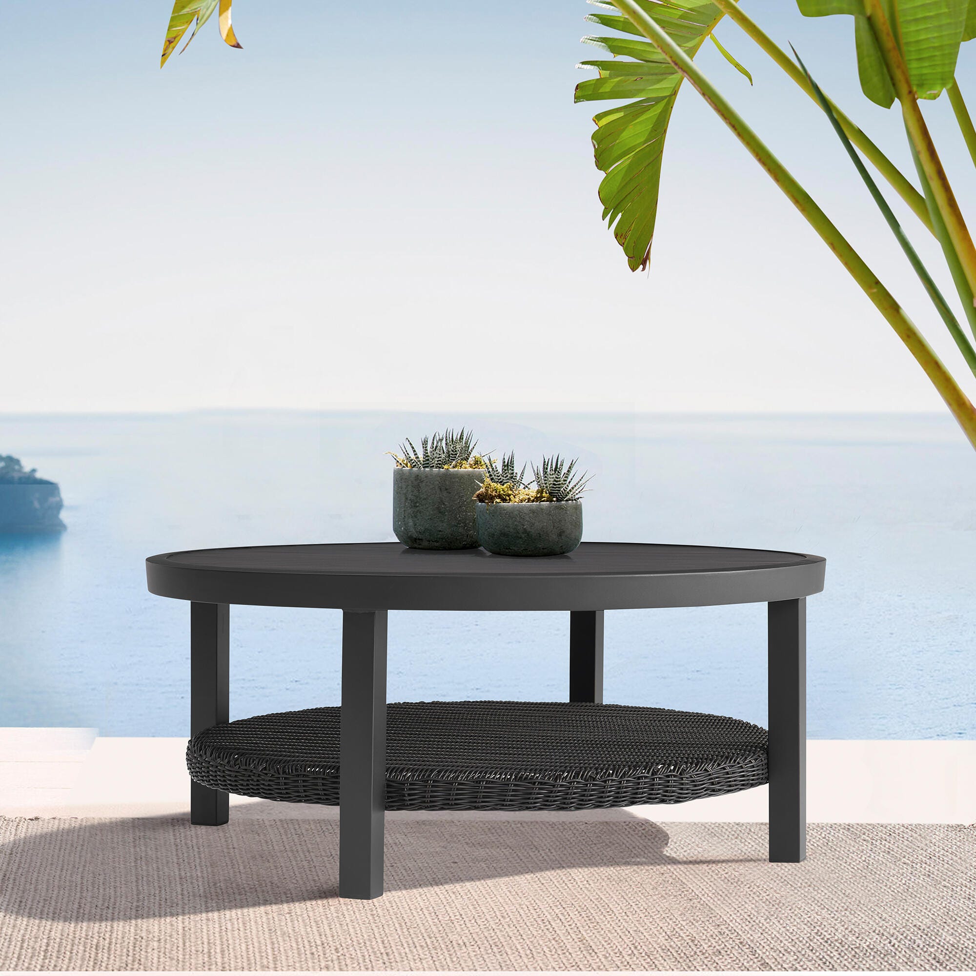 Click here for Armen Living Cayman Outdoor Round Conversation Tab... prices