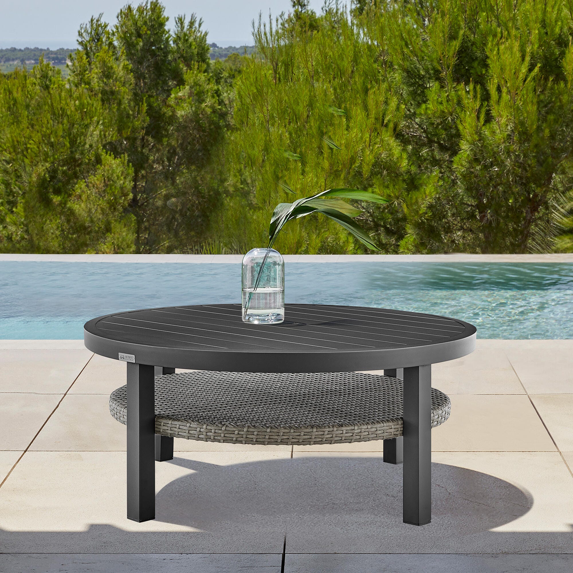 Click here for Armen Living Palma Outdoor Coffee Table  Black prices