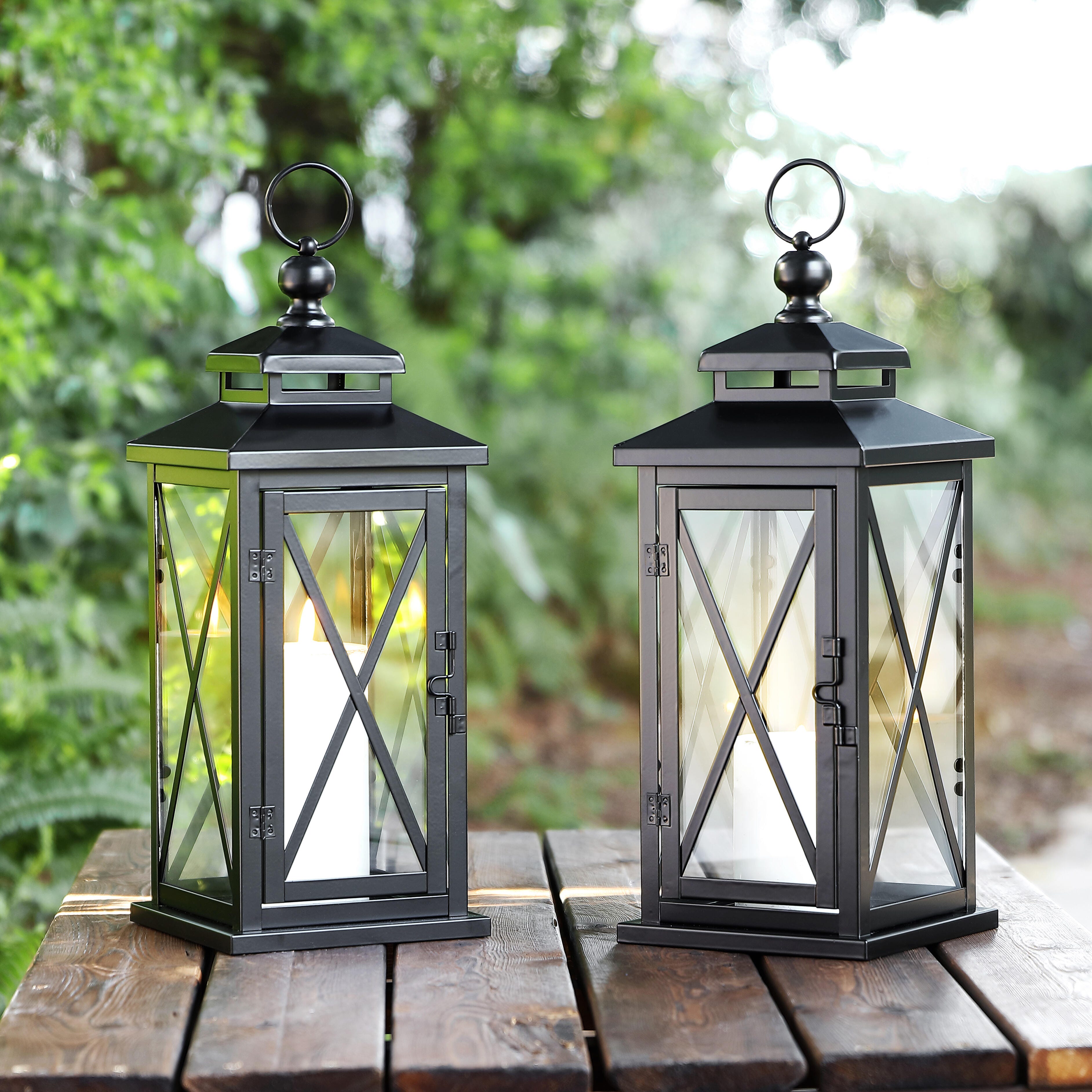 Click here for Safavieh Lirio Outdoor Lantern (Set of 2)  Black/C... prices
