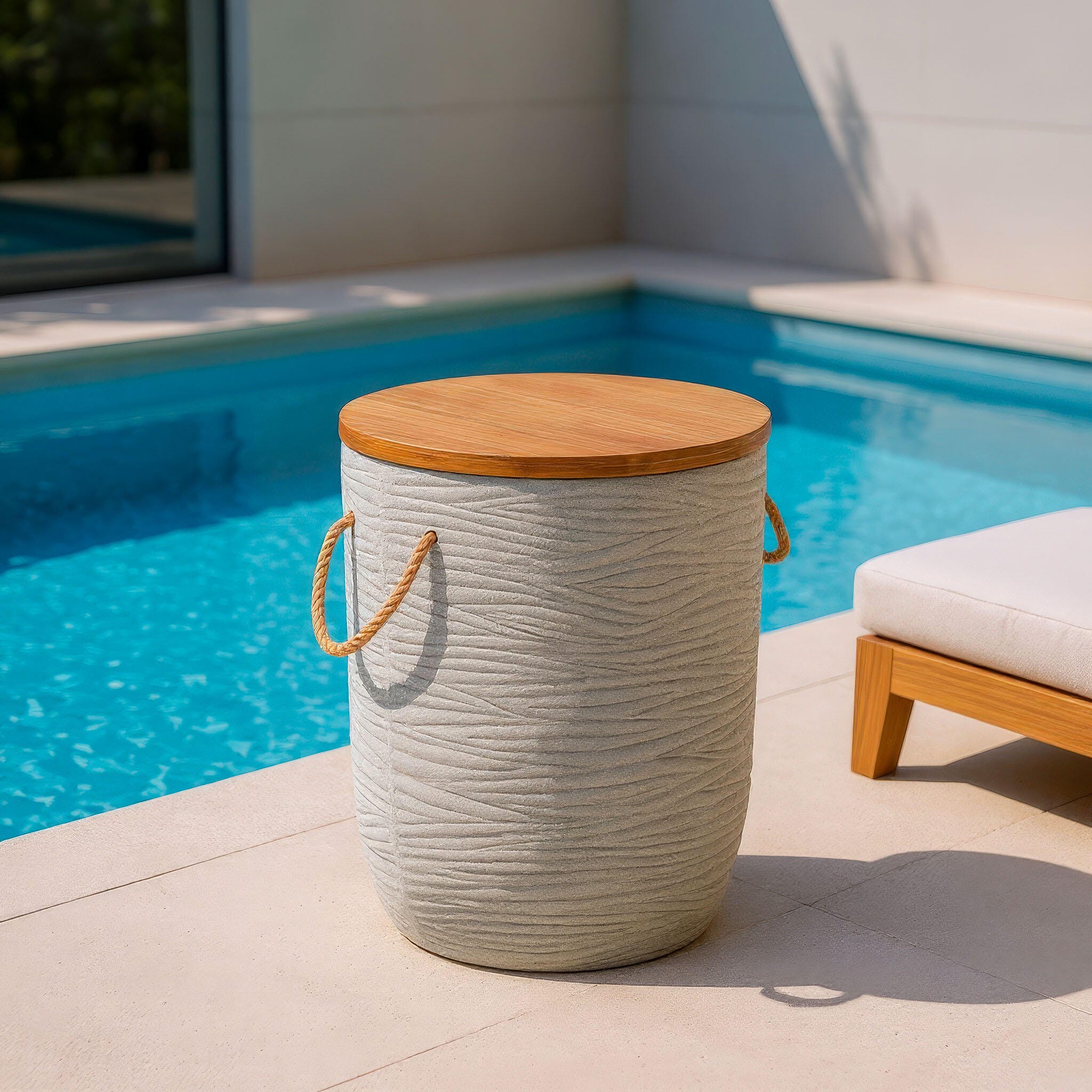 Click here for Erika Home Biban Outdoor Side Table  Natural/Gray prices