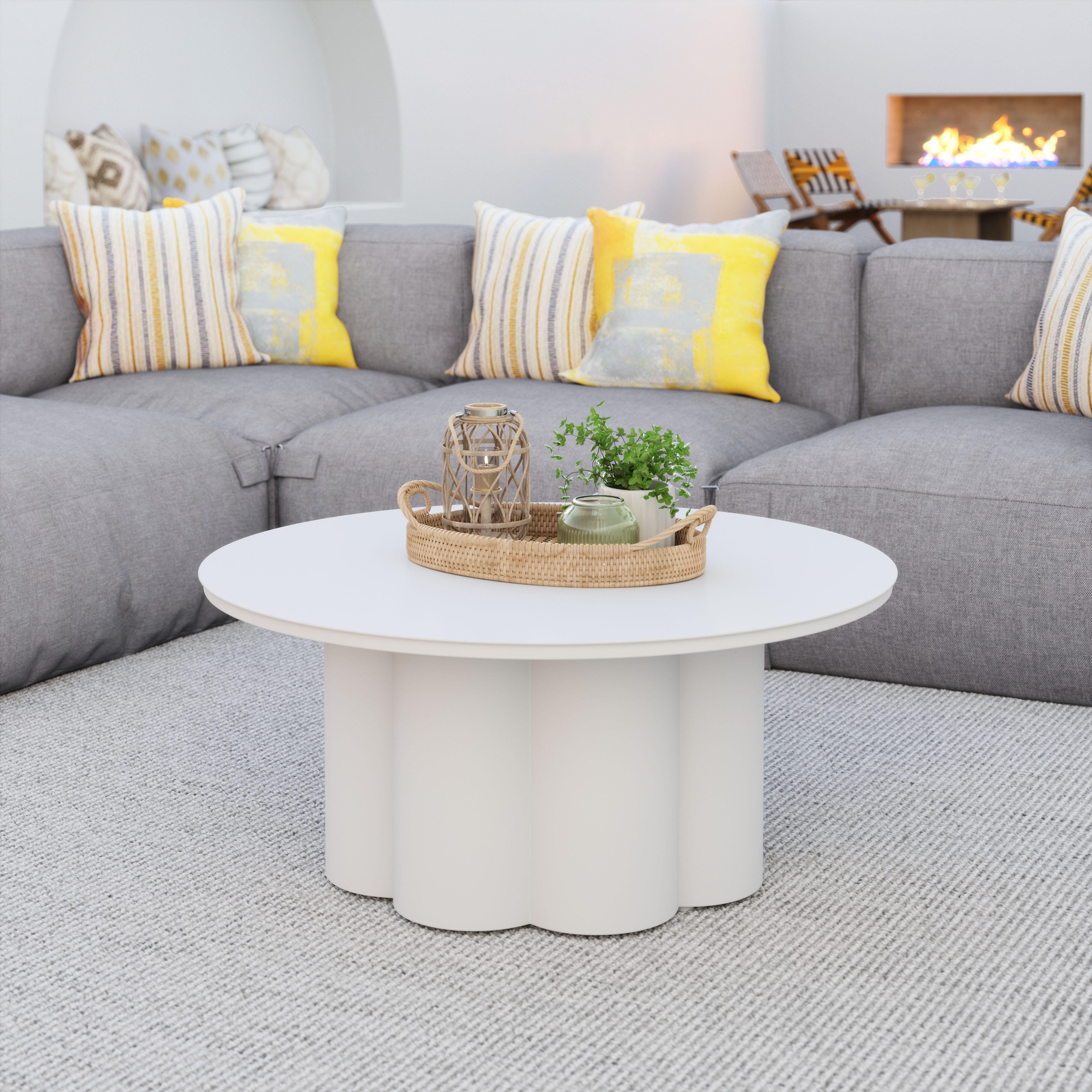 Click here for Erika Home Palmier Outdoor Coffee Table  White prices