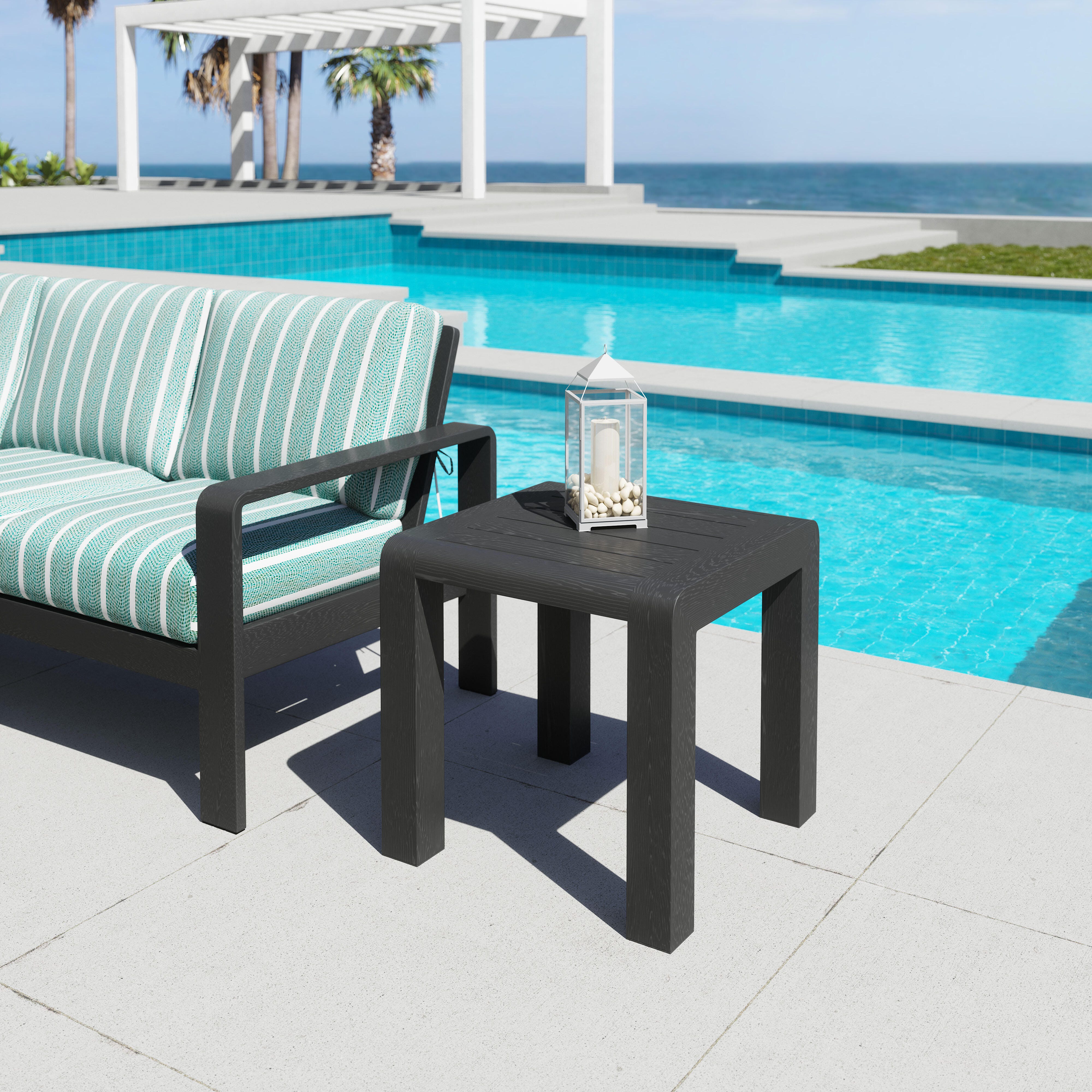 Click here for Erika Home Rolig Outdoor Side Table  Black prices