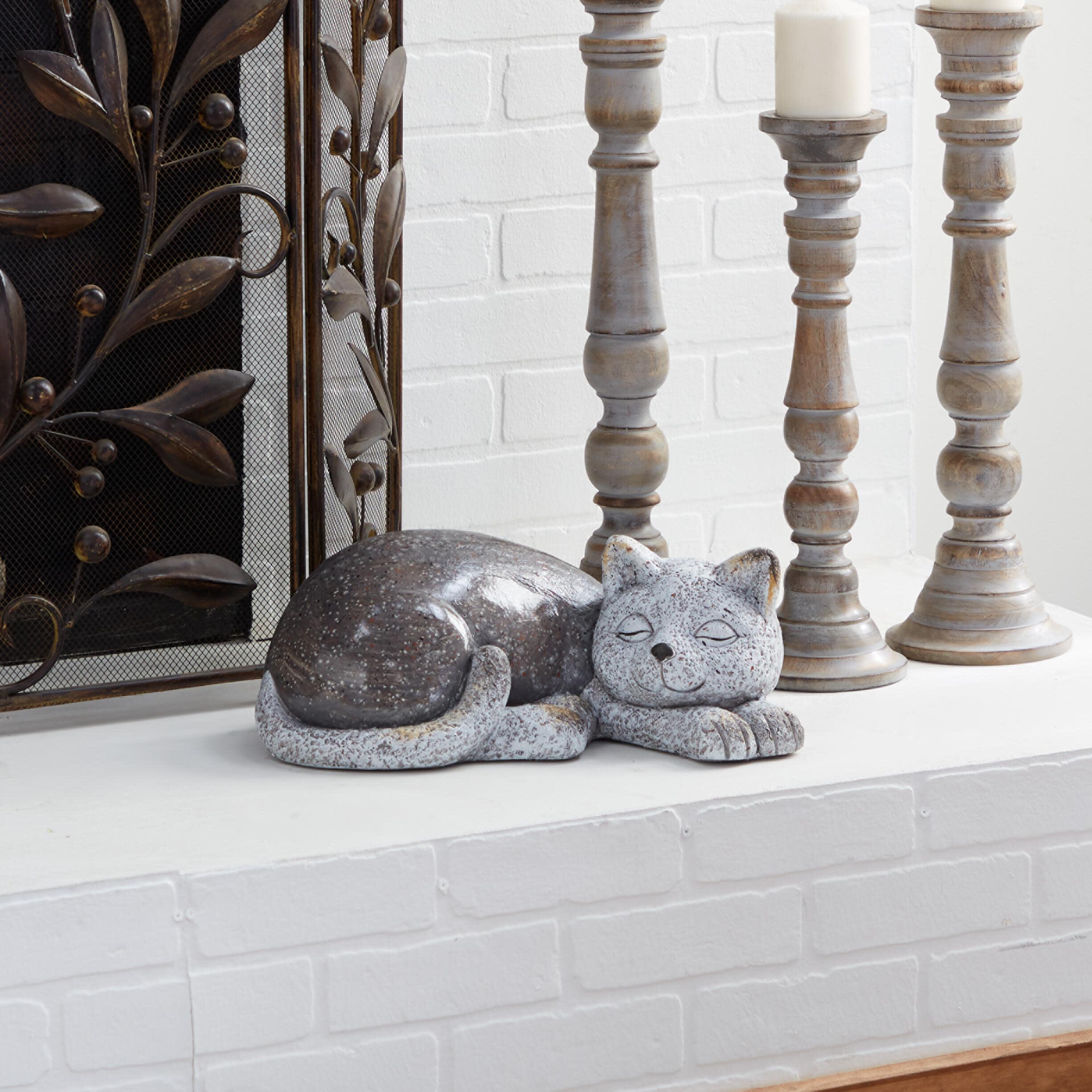 Click here for Bayberry Lane Outdoor Garden Cat Sculpture  Gray prices