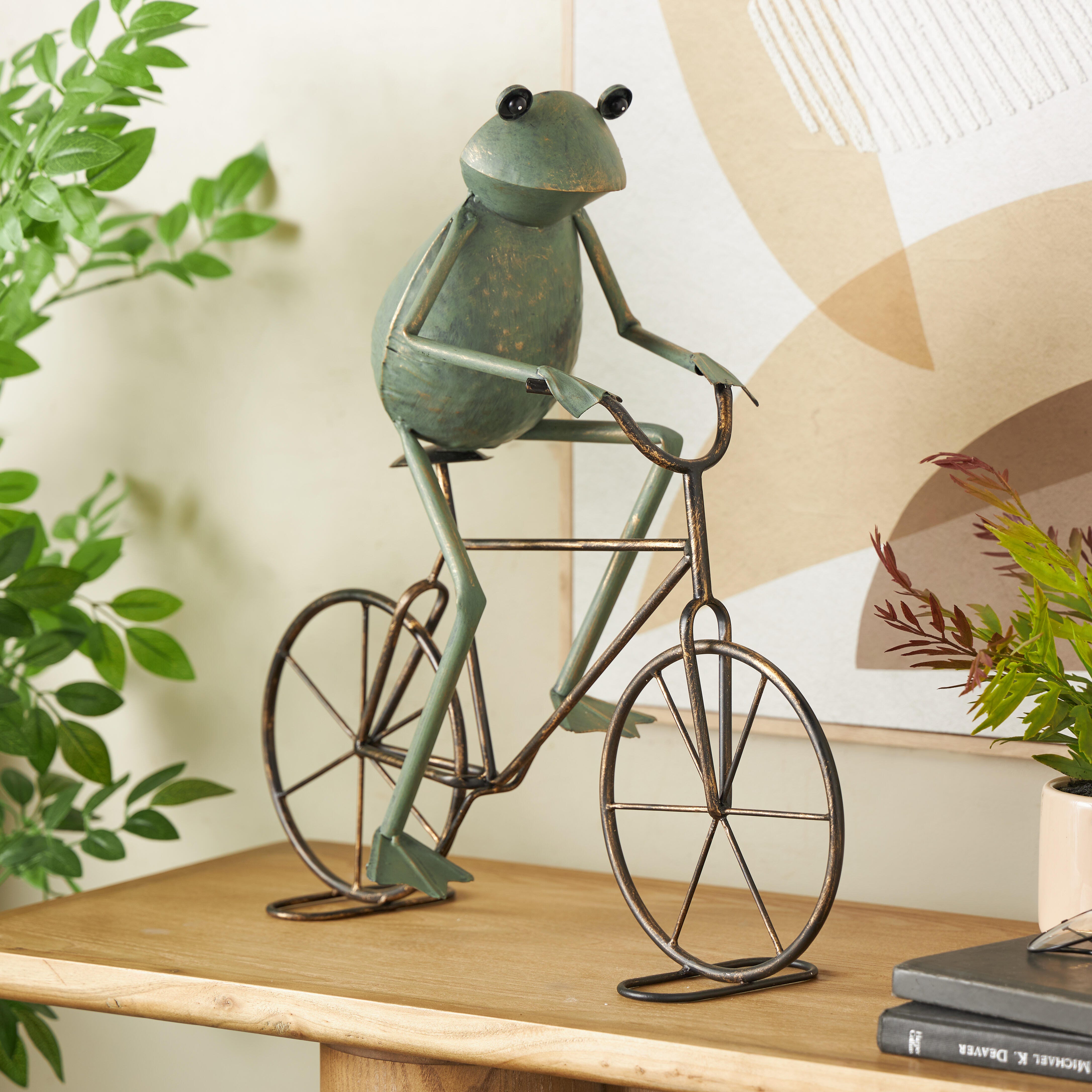 Click here for Bayberry Lane Outdoor Garden Frog On Bicycle Sculp... prices