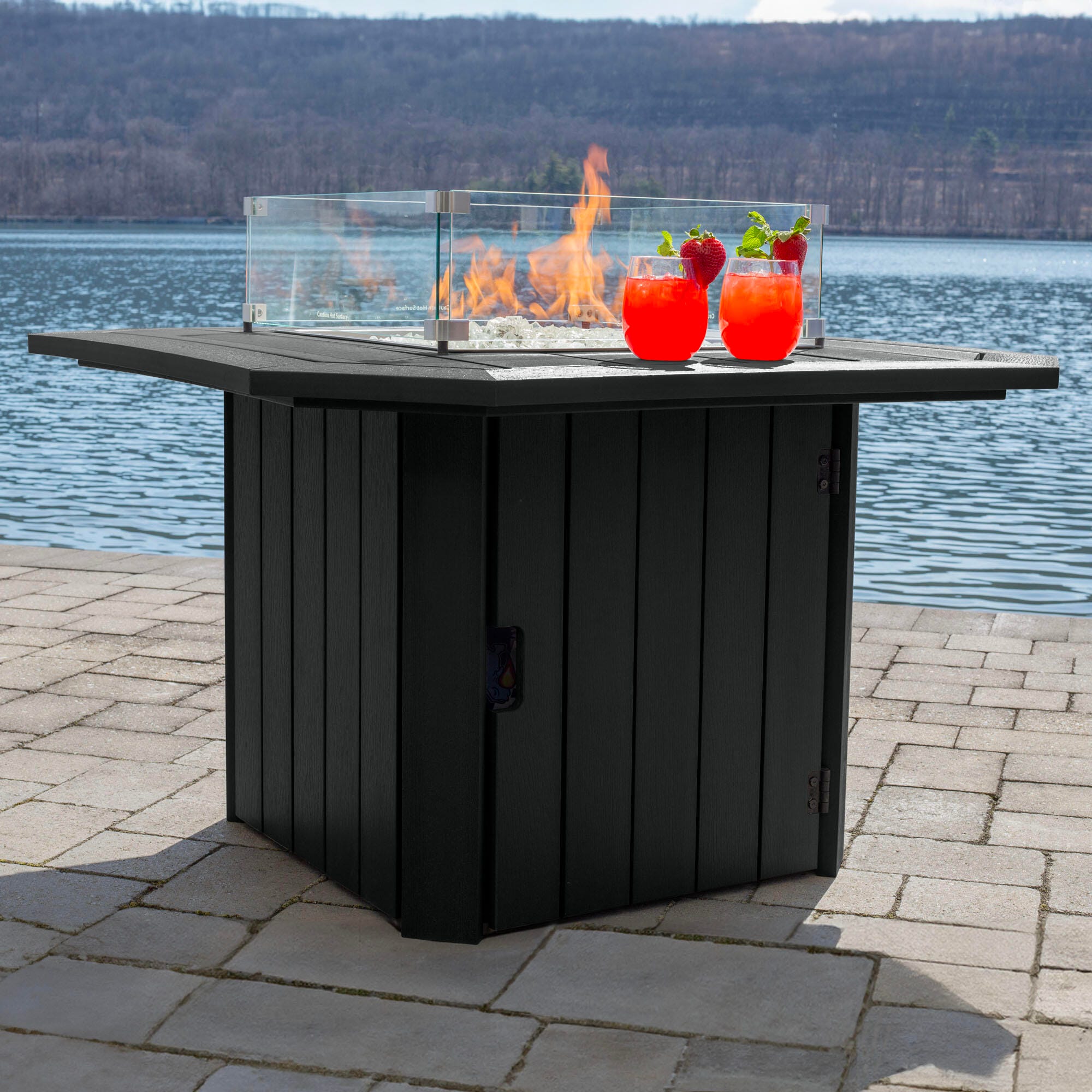 Click here for Highwood Oasis Outdoor Fire Pit Table  Black prices