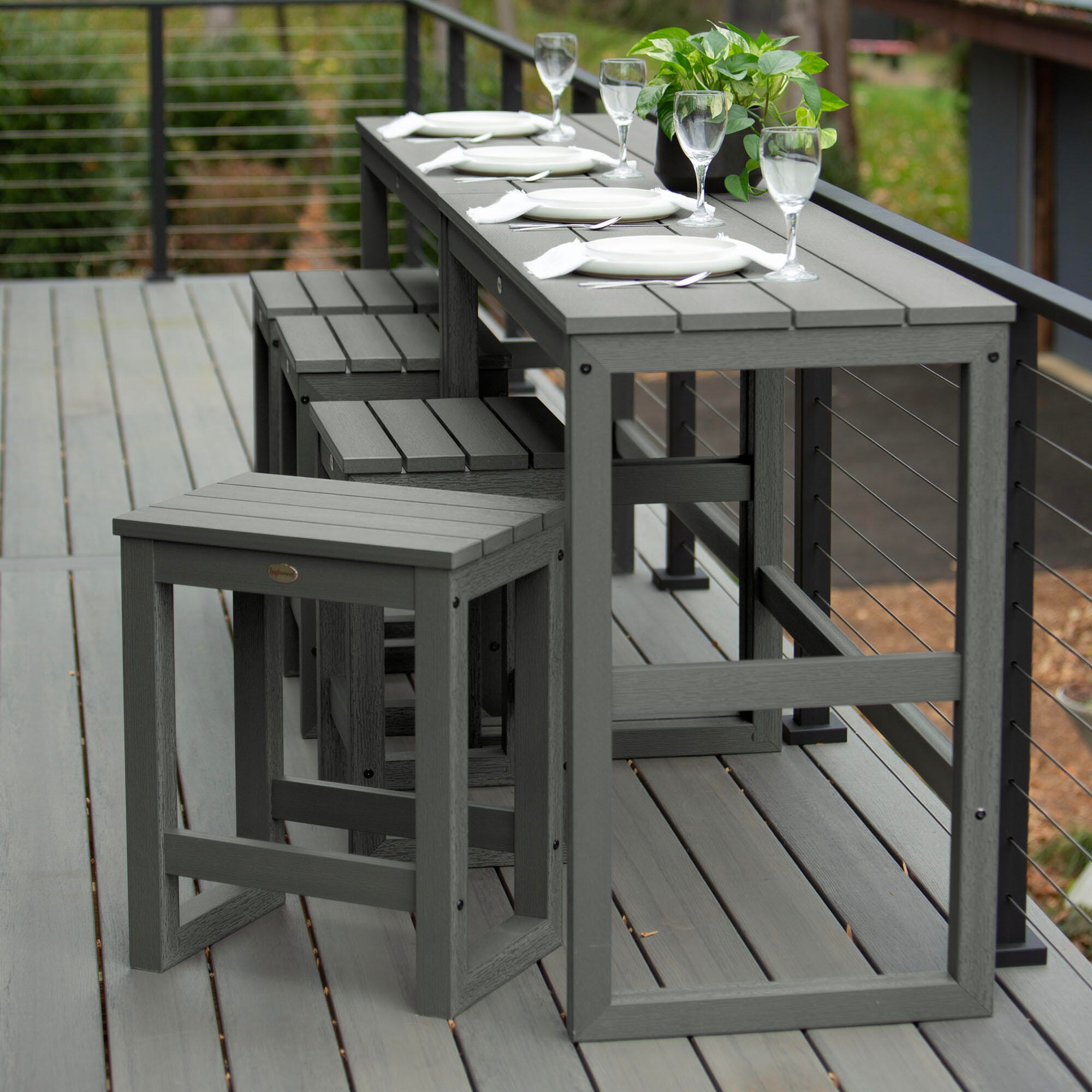 Click here for Highwood Monroe Outdoor Dining Table with 4 Stools... prices