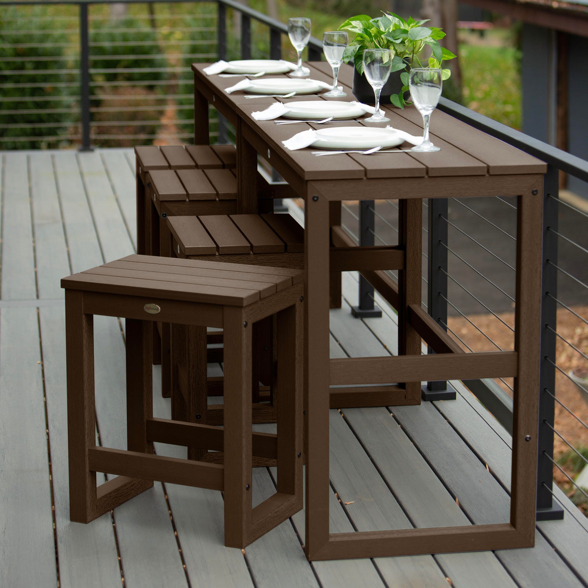 Click here for Highwood Monroe Outdoor Dining Table with 4 Stools... prices