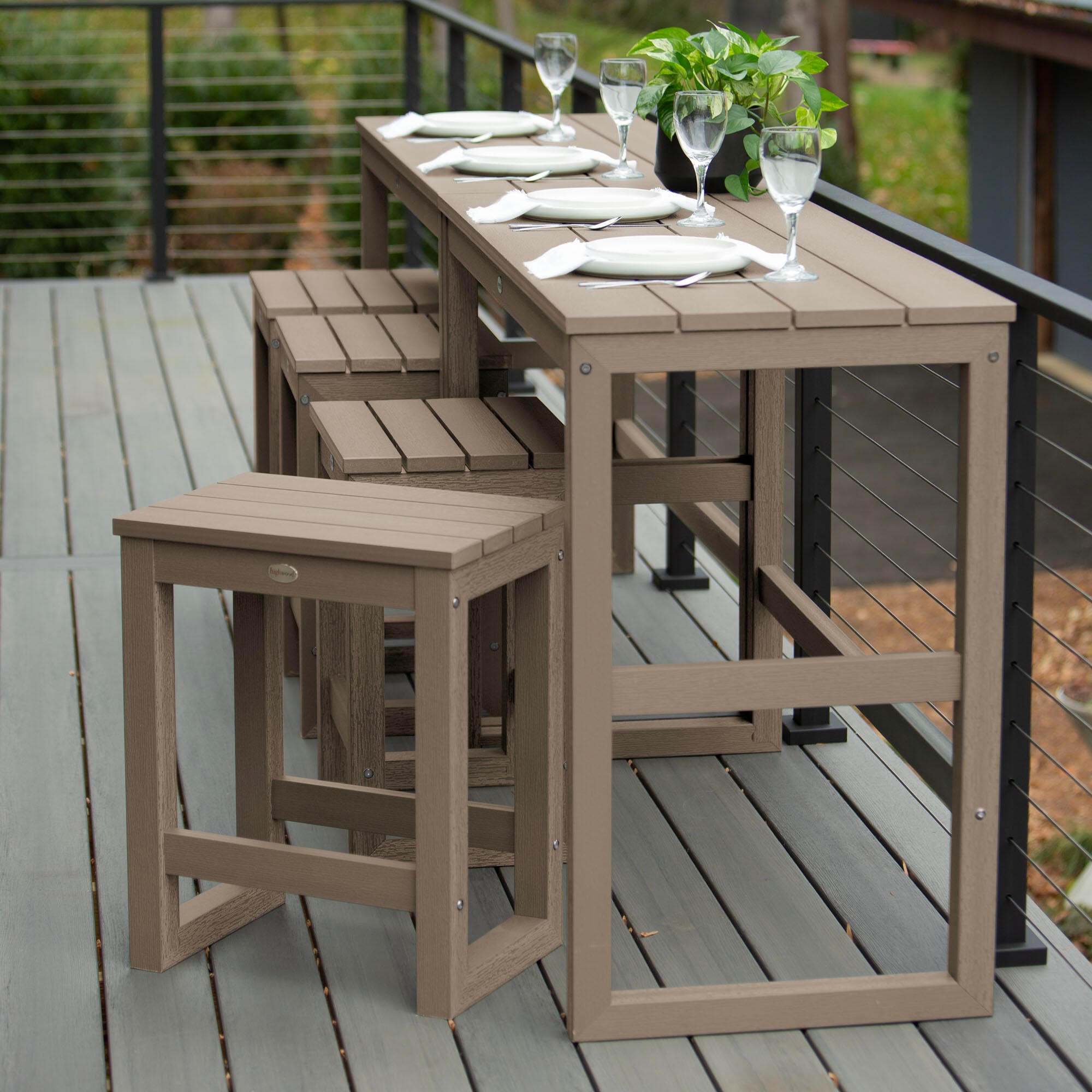 Click here for Highwood Monroe Outdoor Dining Table with 4 Stools... prices