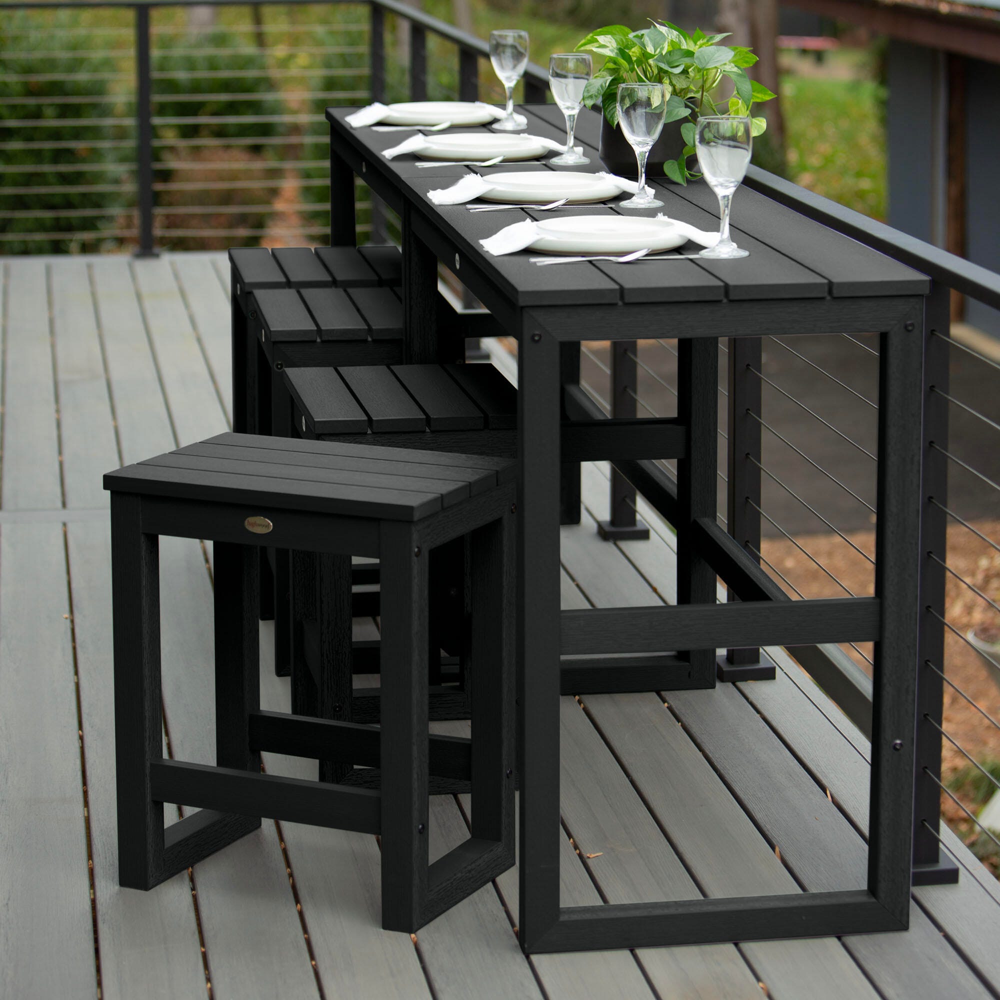 Click here for Highwood Monroe Outdoor Dining Table with 4 Stools... prices