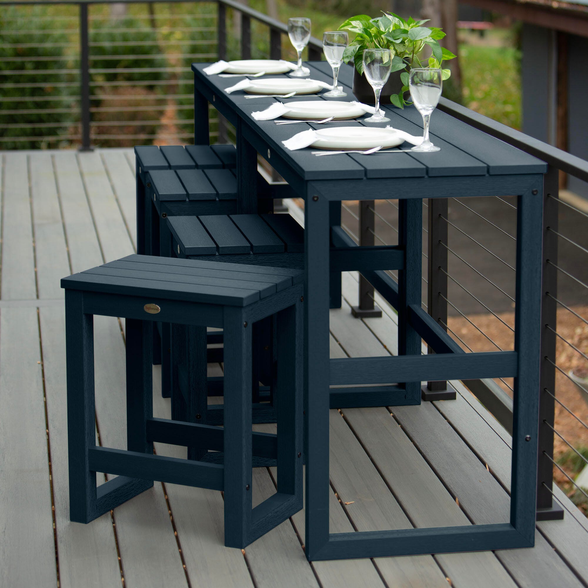 Click here for Highwood Monroe Outdoor Dining Table with 4 Stools... prices