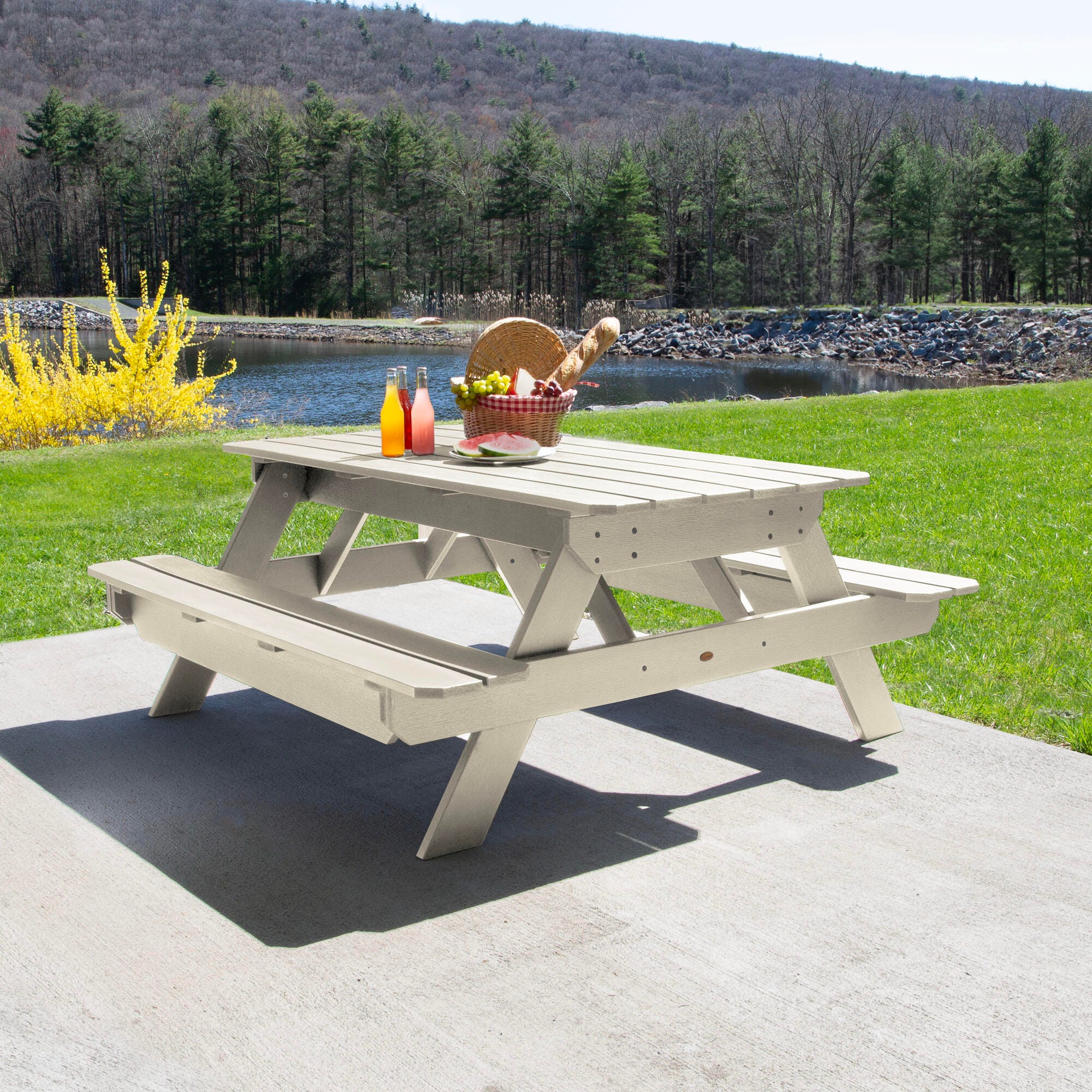 Click here for Highwood Hometown Outdoor Picnic Table  Whitewash prices