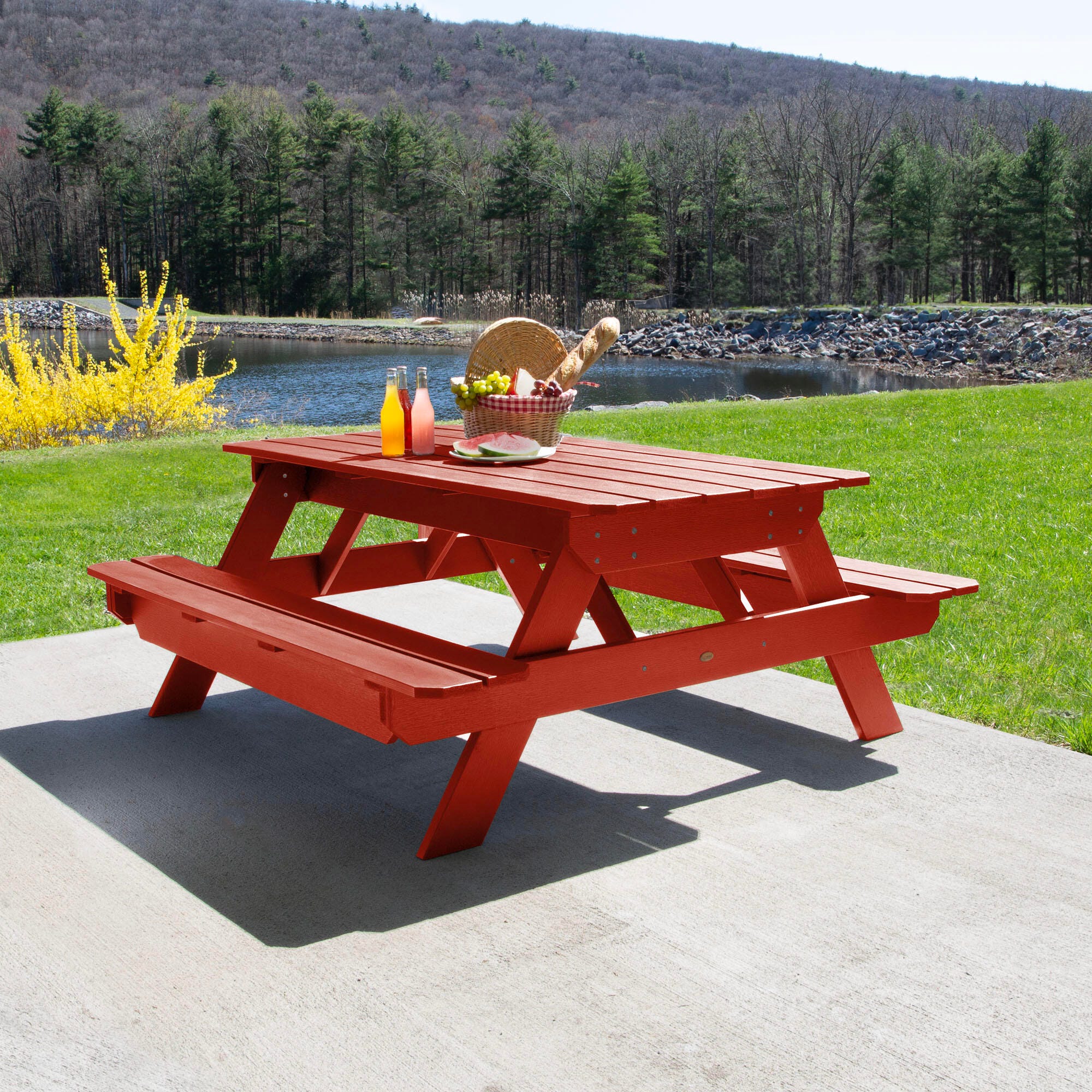 Click here for Highwood Hometown Outdoor Picnic Table  Rustic Red prices