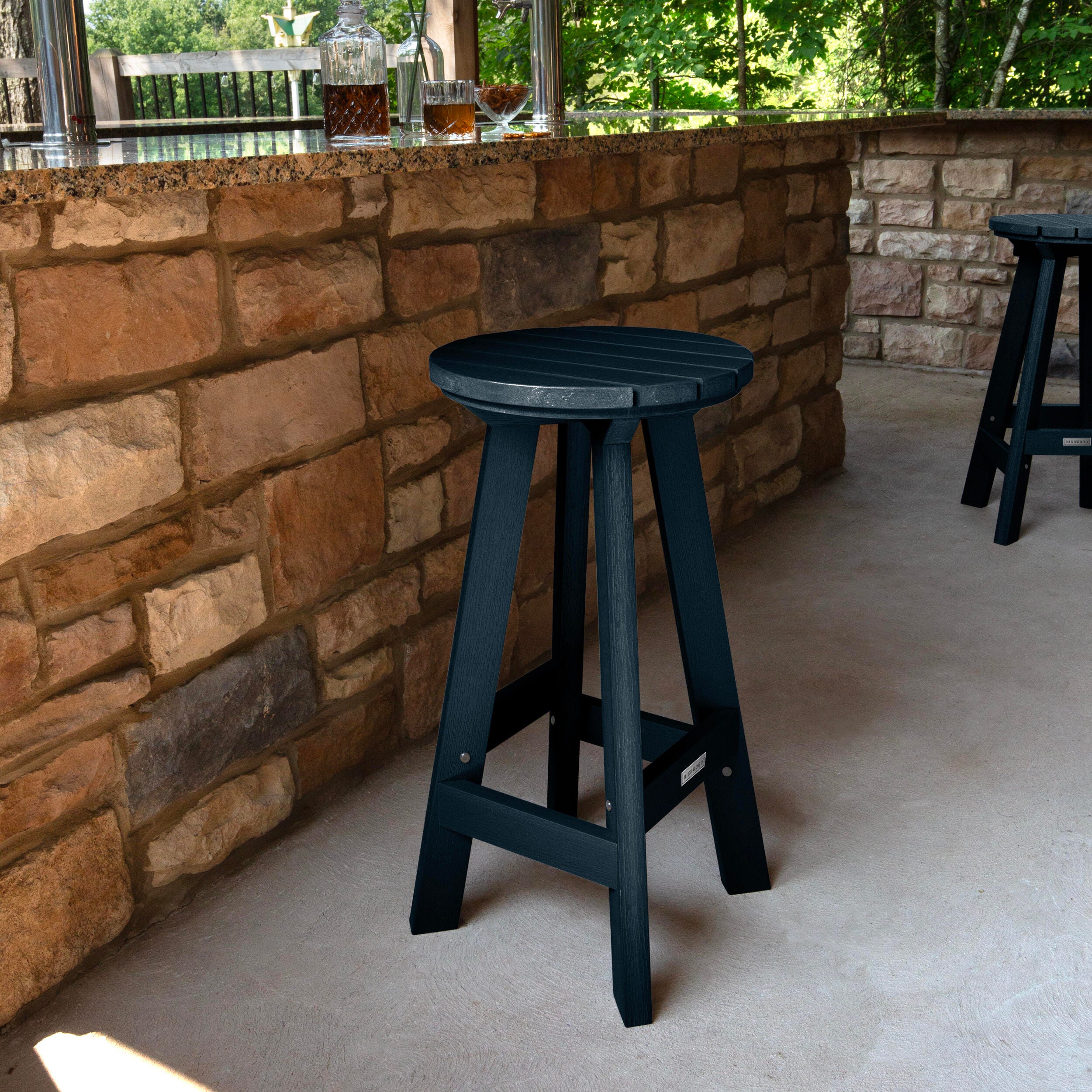 Click here for Highwood Birch Outdoor Bar Stool  Federal Blue prices