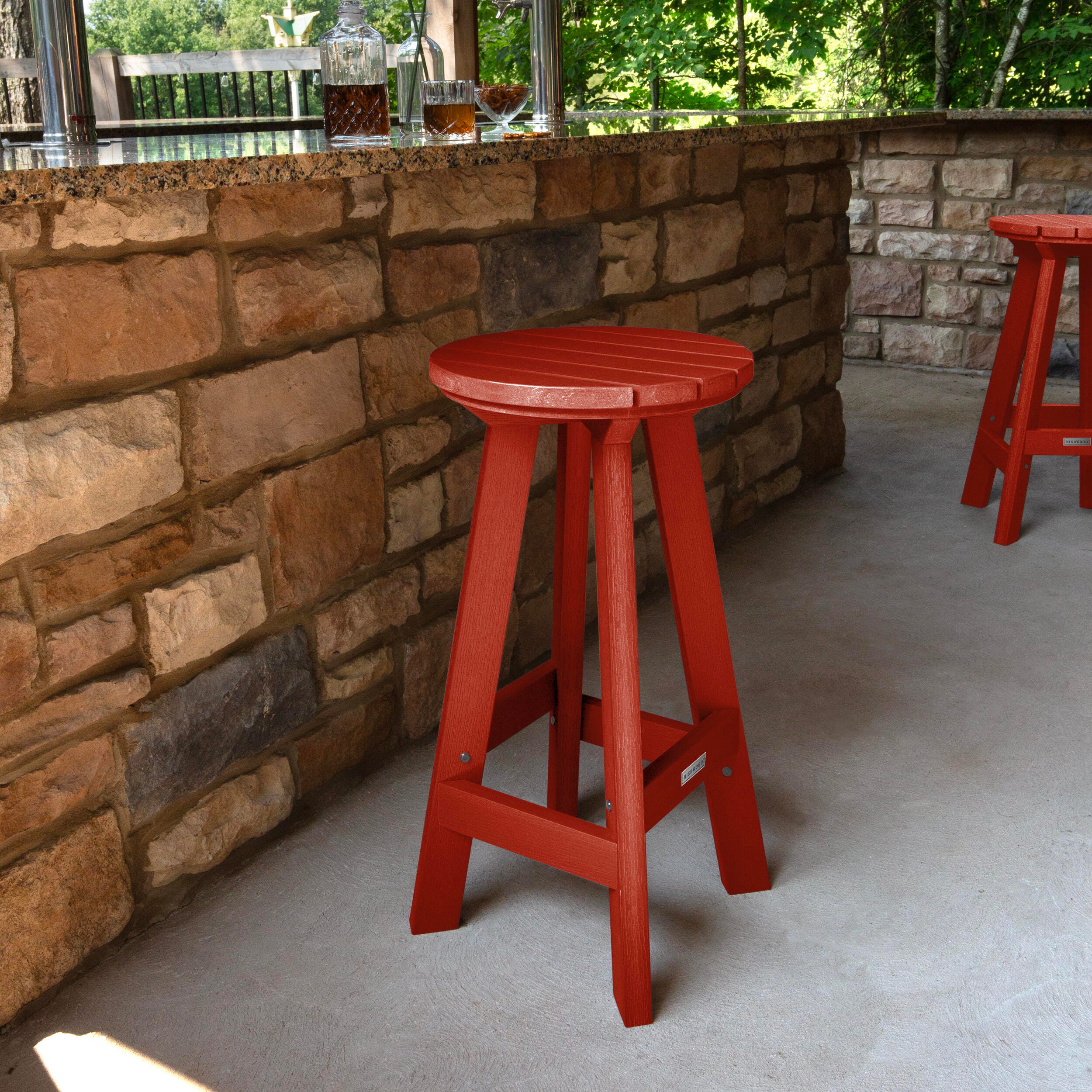 Click here for Highwood Birch Outdoor Bar Stool  Rustic Red prices