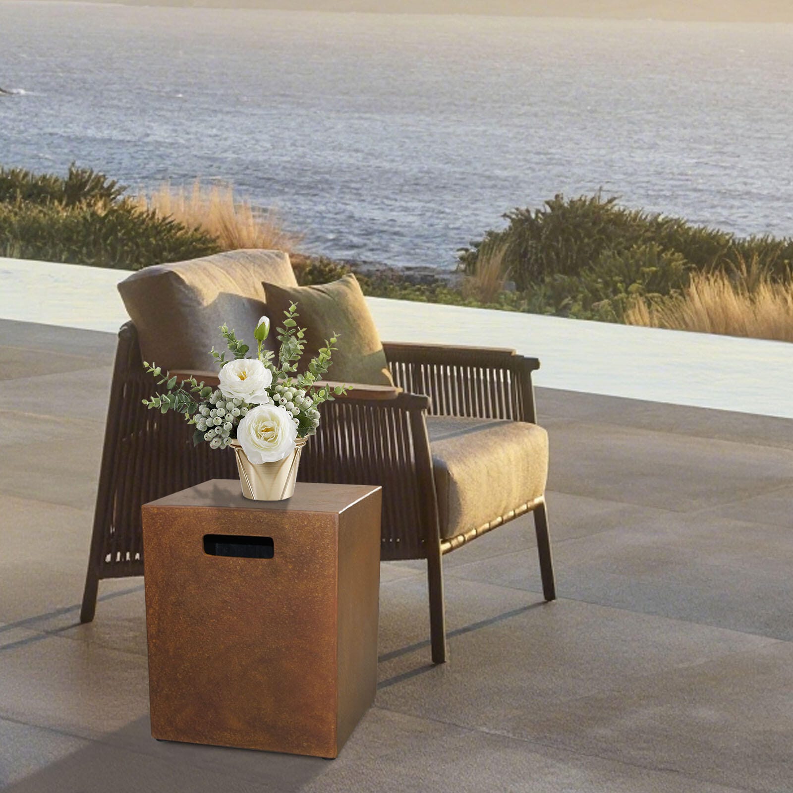 Click here for Afterglow Outdoor Square Side Table  Brown prices