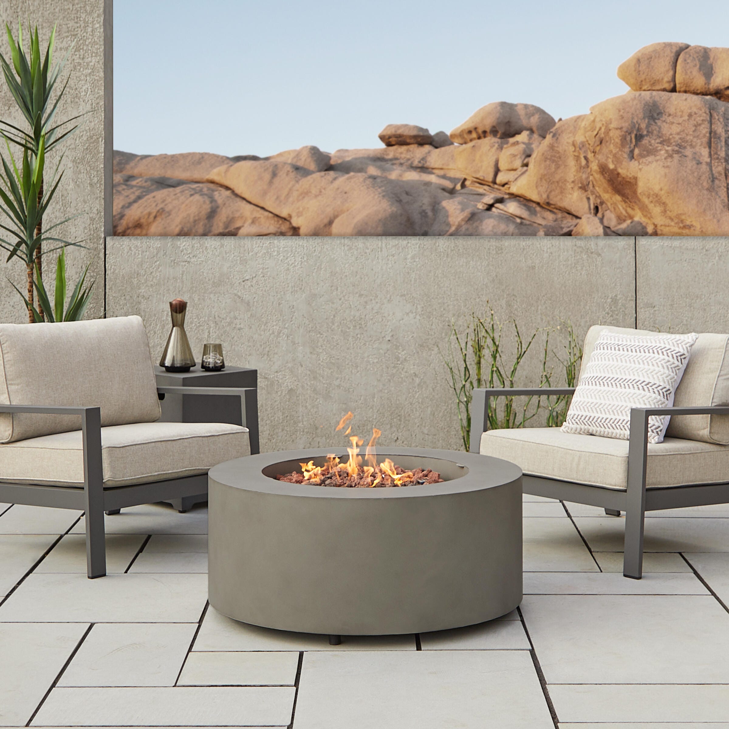 Click here for Real Flame Aegean Outdoor Round Fire Pit Table  Mi... prices
