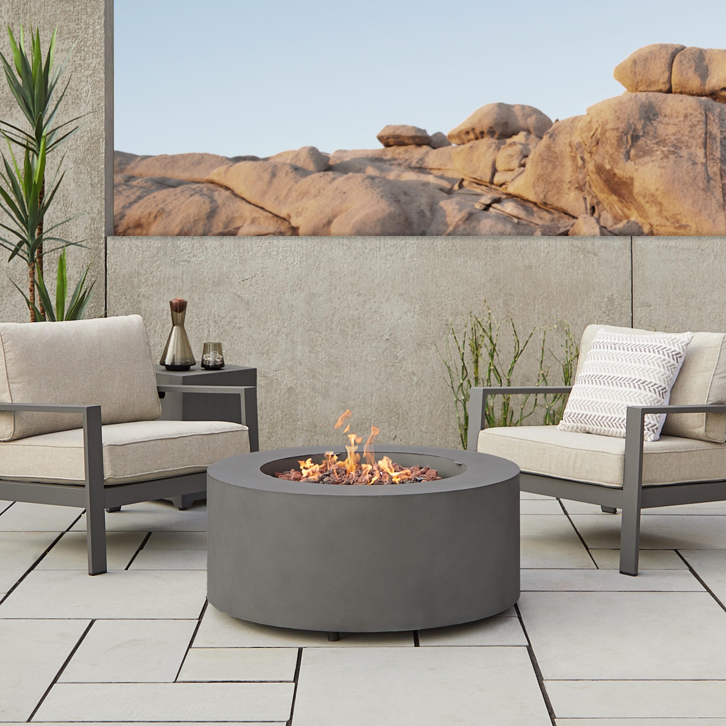 Click here for Real Flame Aegean Outdoor Round Fire Pit Table  We... prices