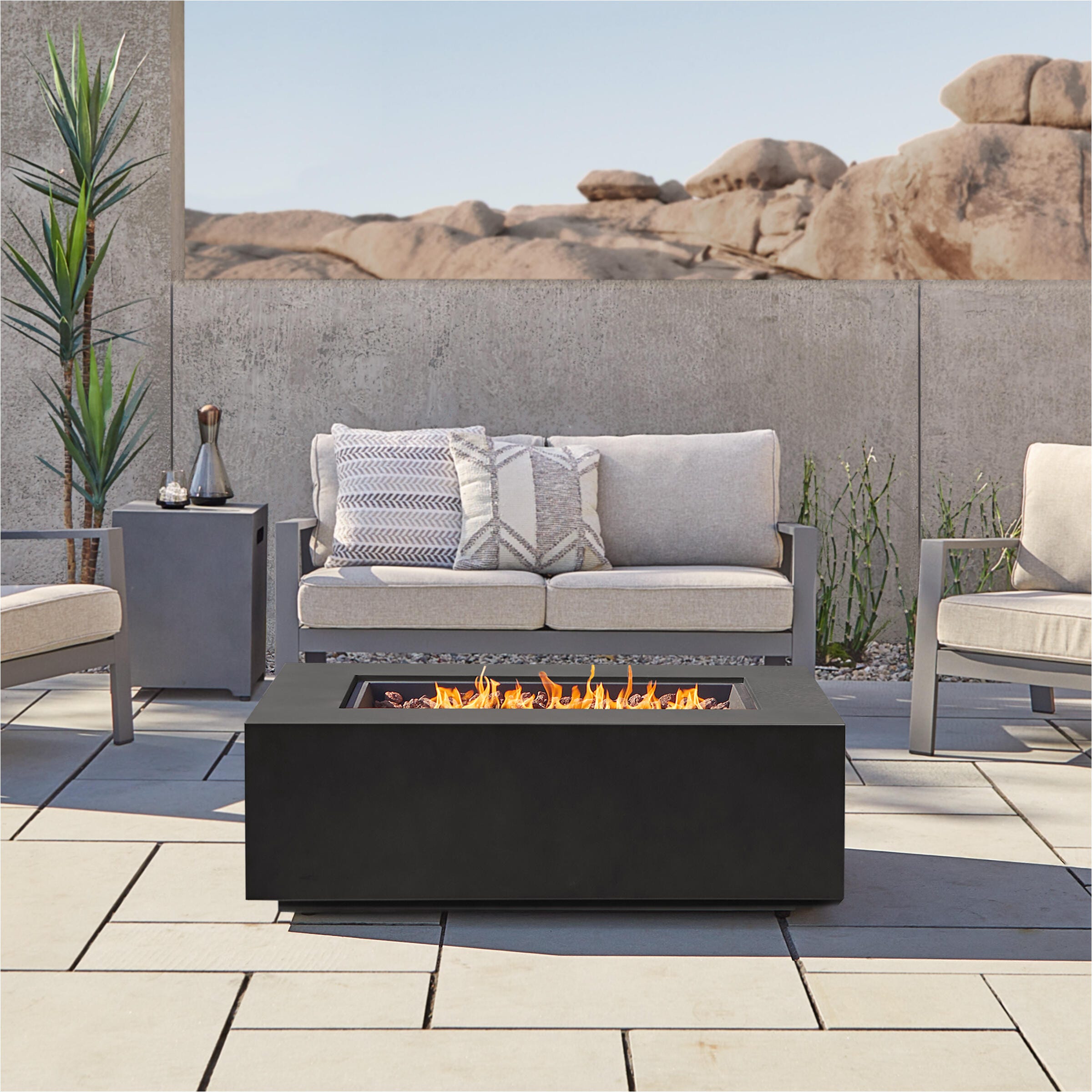 Click here for Real Flame Aegean Outdoor Rectangle Fire Pit Table... prices