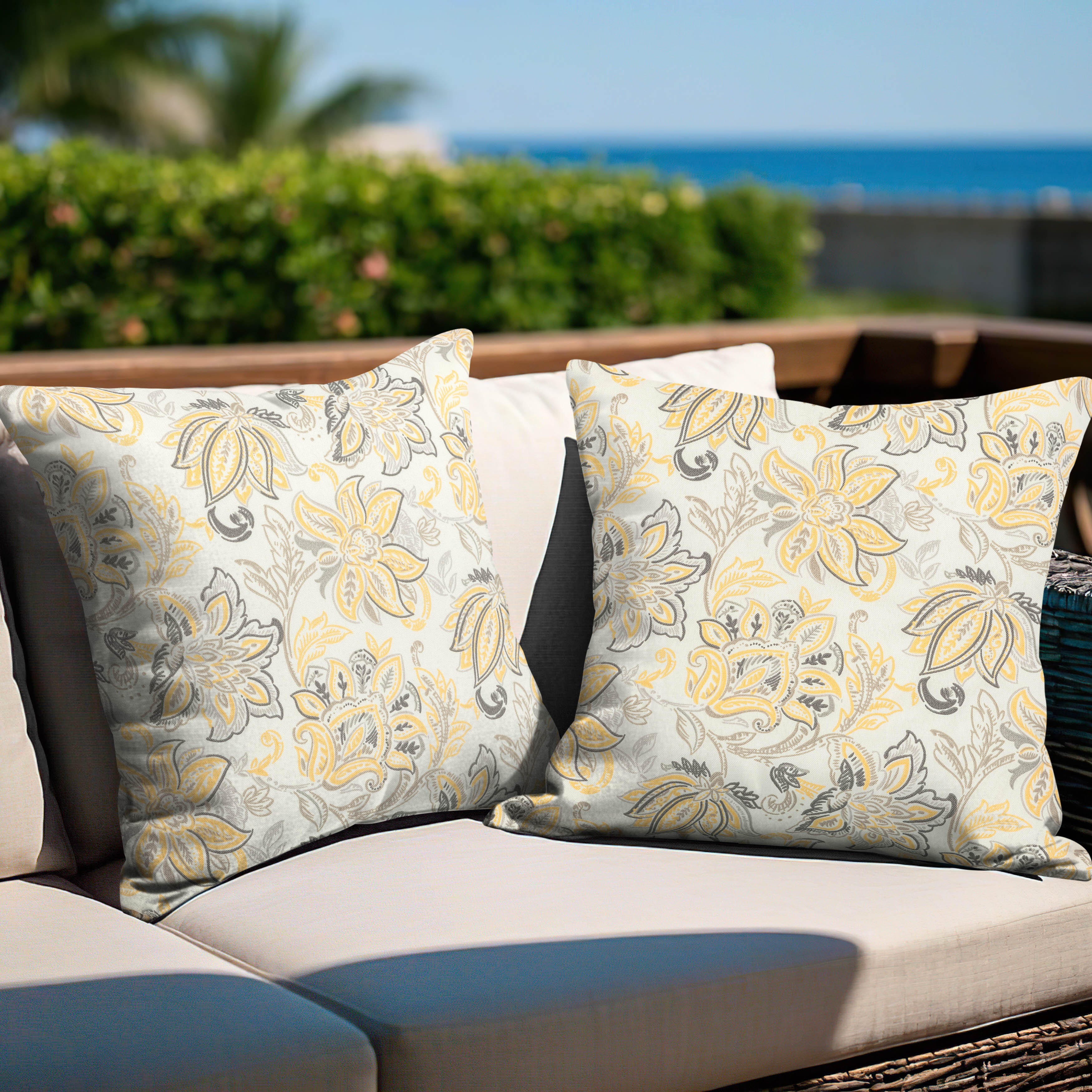 Click here for Nuu Garden Outdoor Floral Decorative Throw Pillow... prices