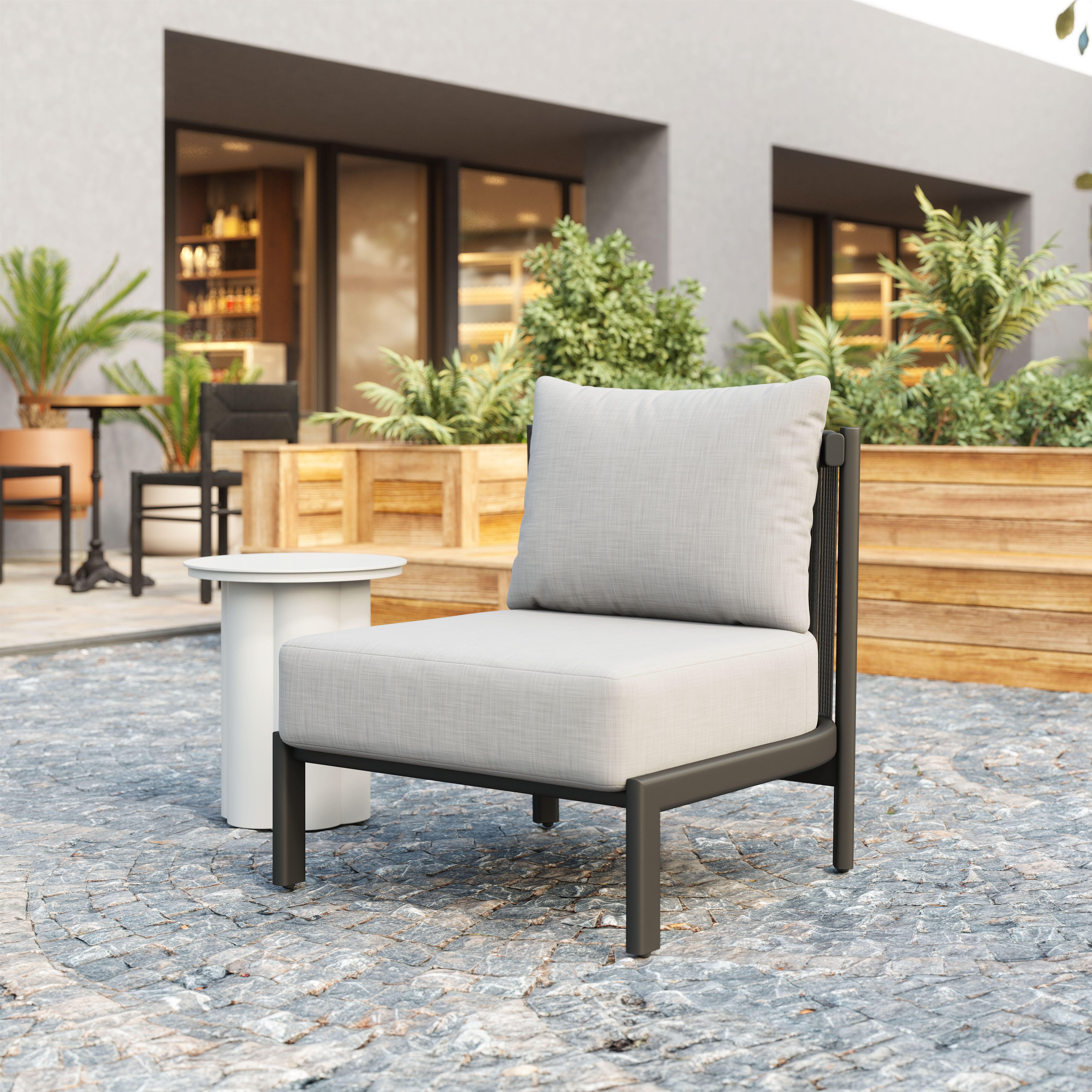 Click here for ZUO Horizon Outdoor Lounge Chair  Gray prices