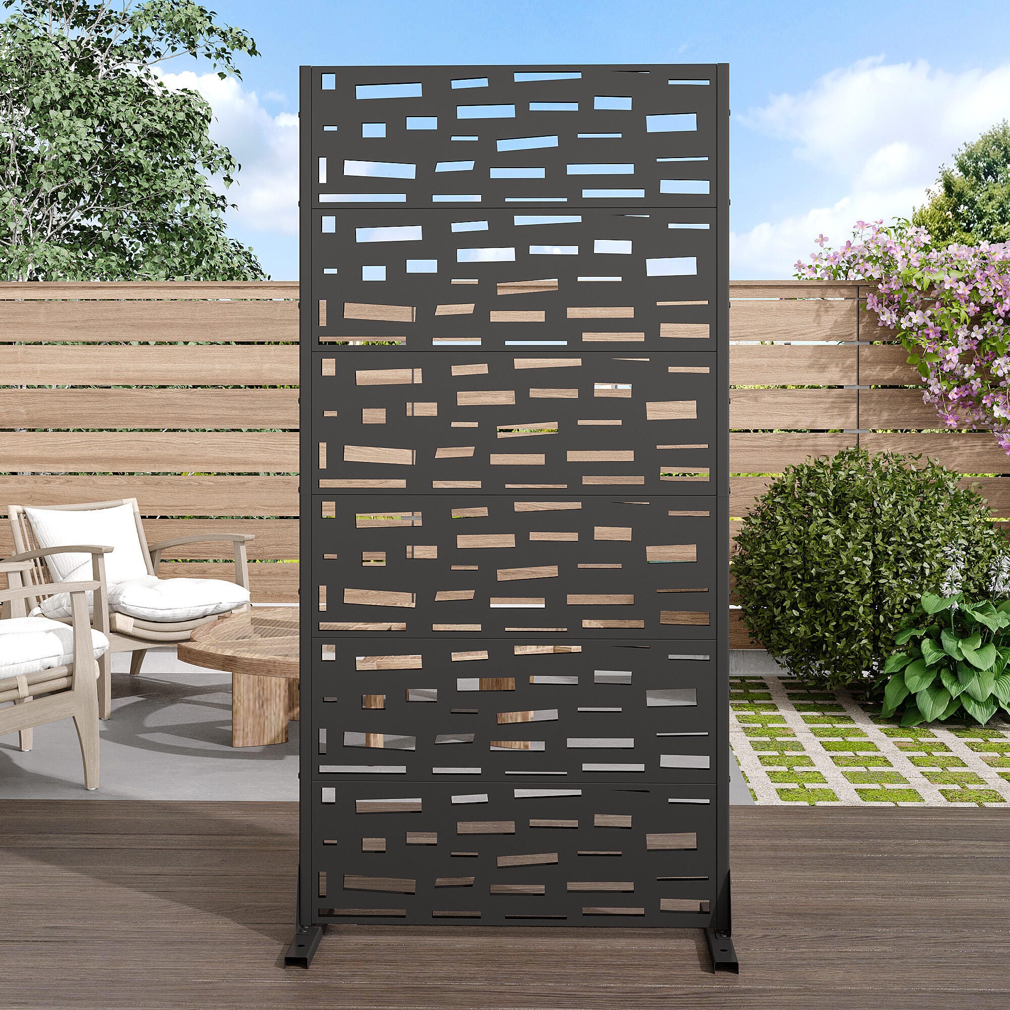 Click here for Dovelina Verano 72 Outdoor Abstract Pattern Privac... prices