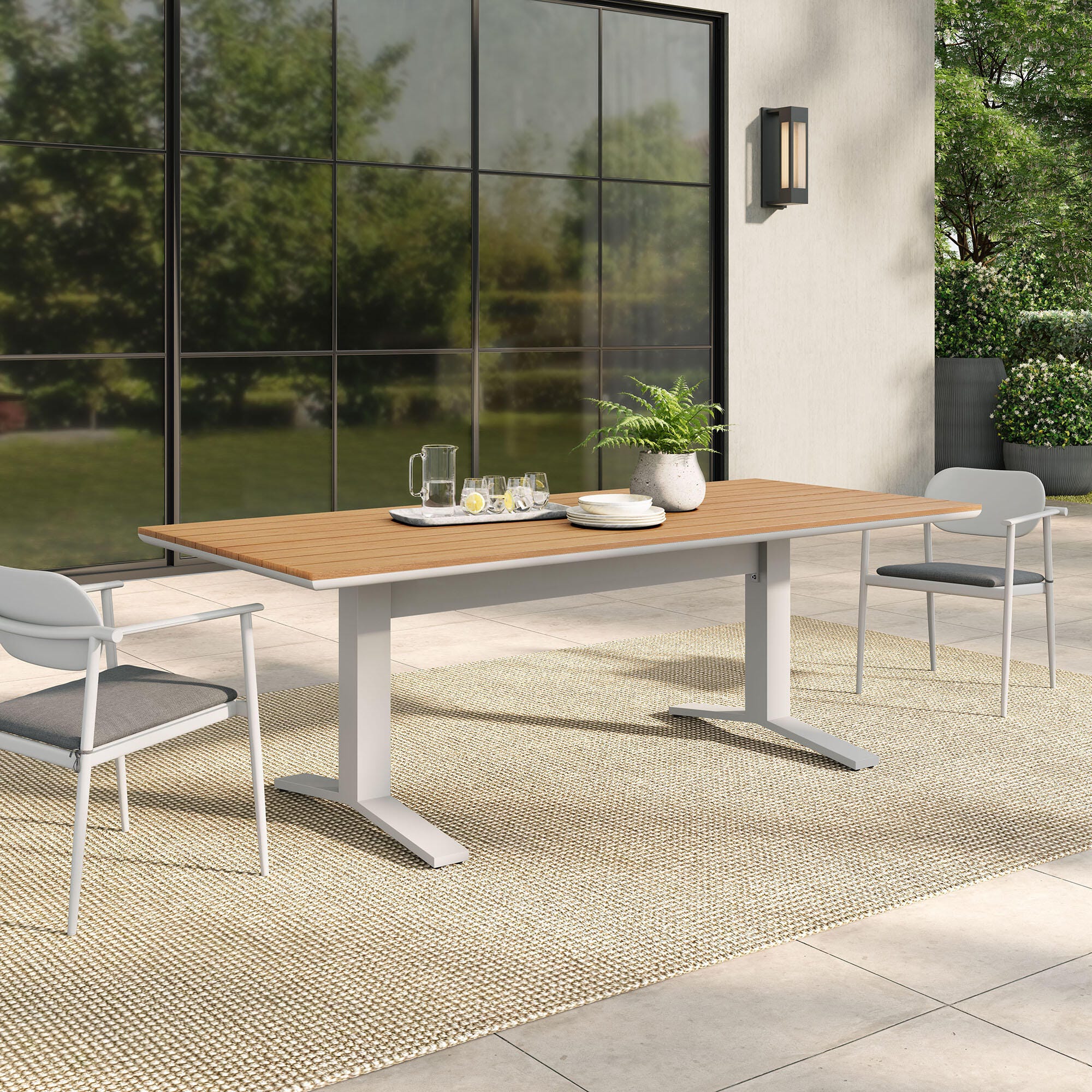 Click here for Modway Gavelston Outdoor Dining Table  Natural/Whi... prices