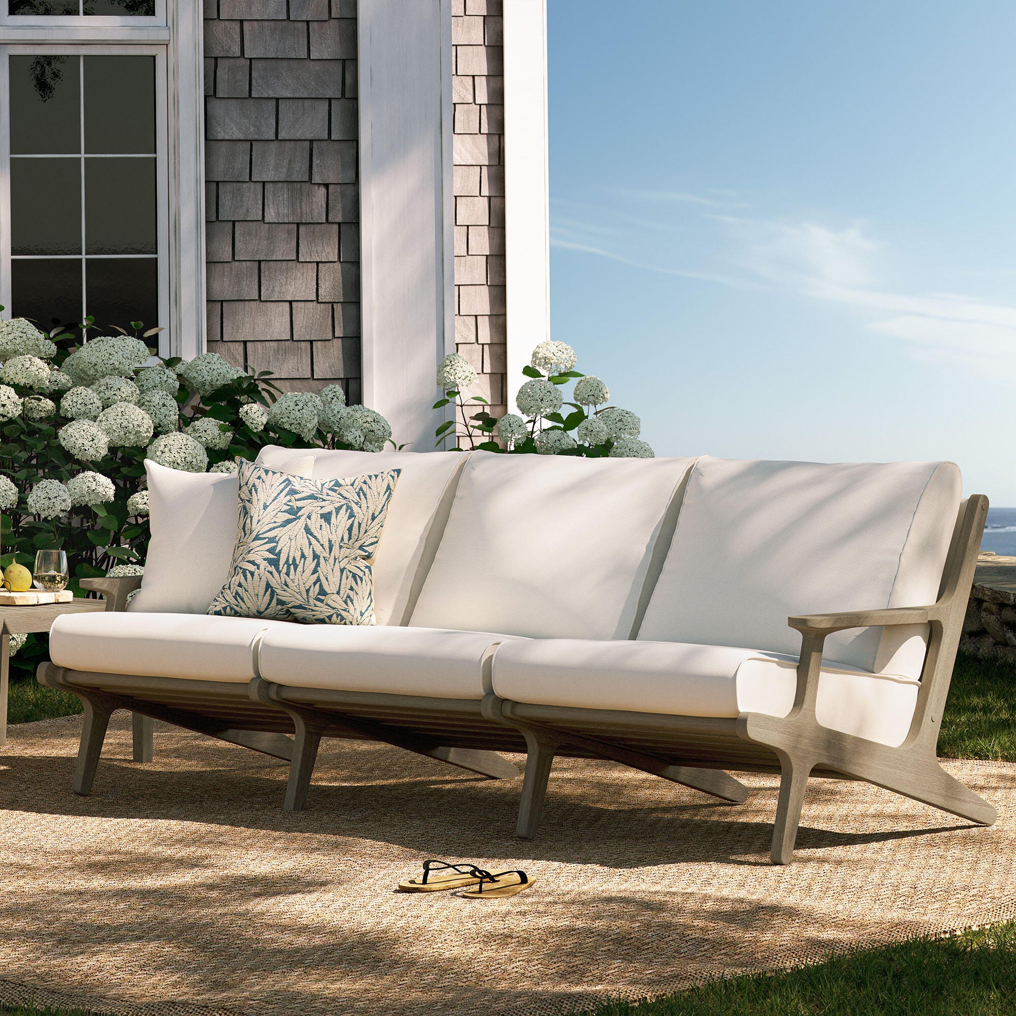Click here for Modway Saratoga Outdoor Sofa  Weathered Gray/White prices